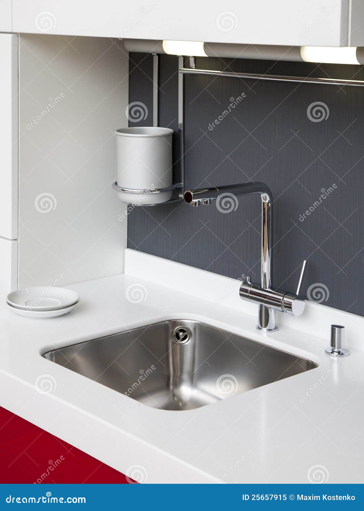 Modern kitchen sink stock image. Image of cold, stainless - 25657915