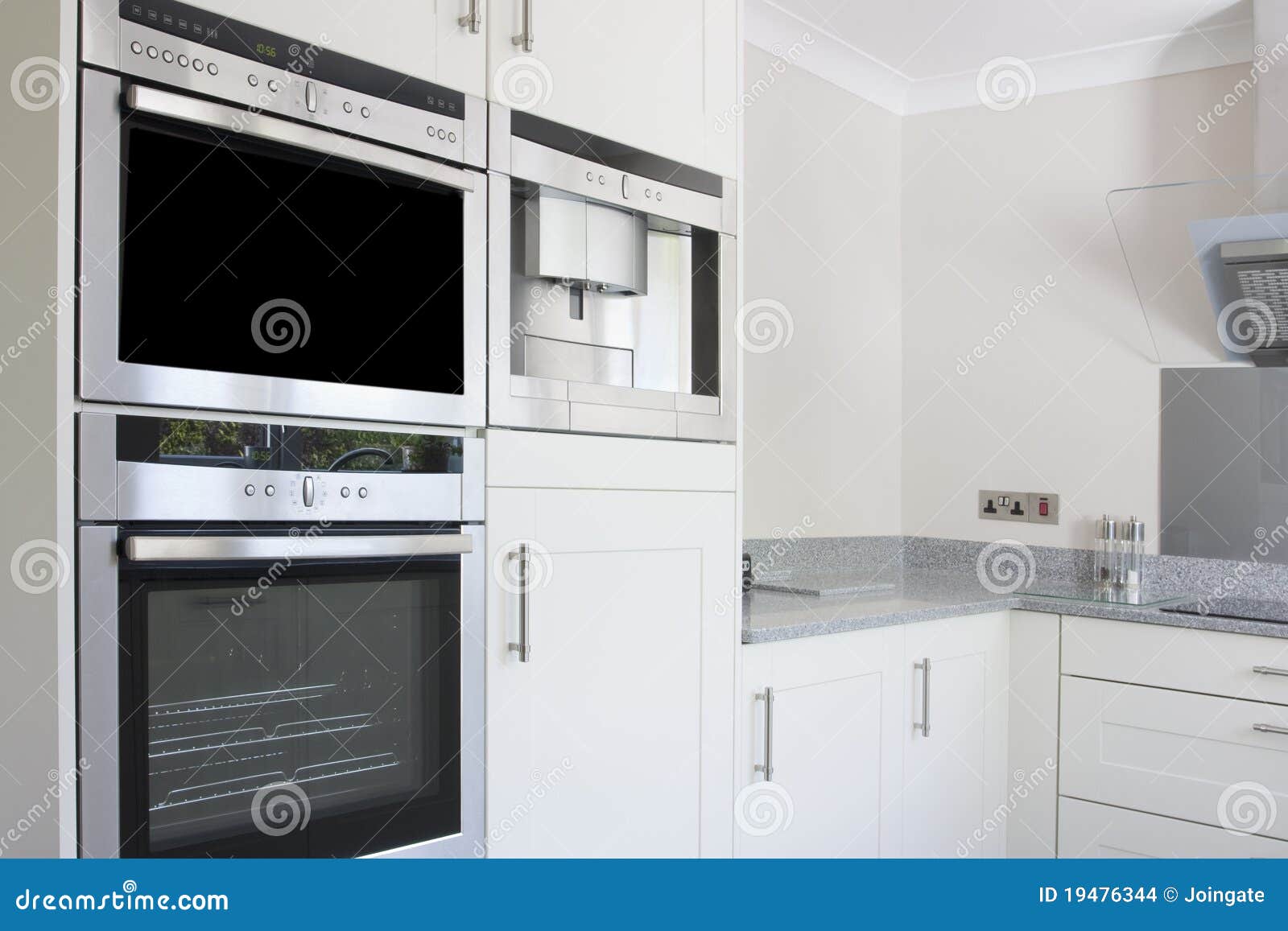 Modern Kitchen Stainless Steel Oven Stock Photo - Image of coffee ...