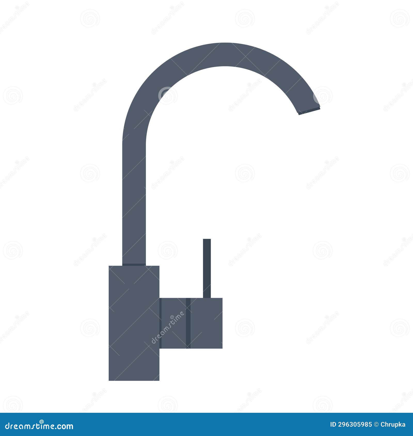 Modern kitchen water tap stock vector. Illustration of valve - 296305985