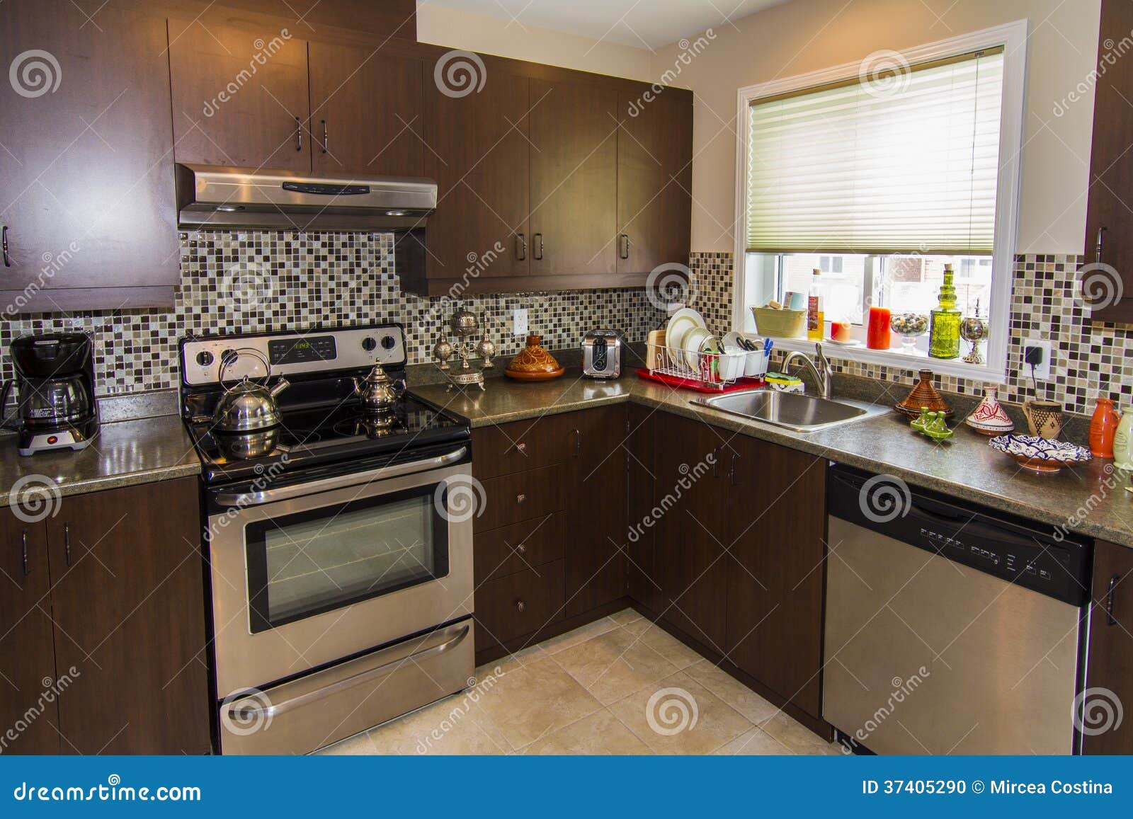 Modern kitchen stock photo. Image of metal, interior - 37405290