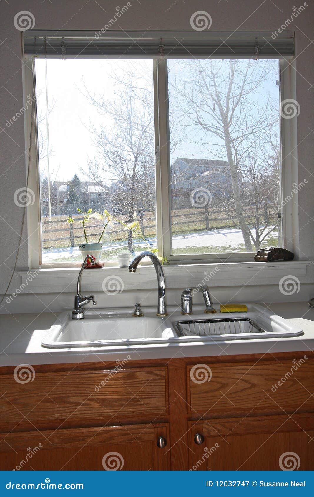 A Kitchen With A Window Seat Next To A Window. AI Generative Image ...