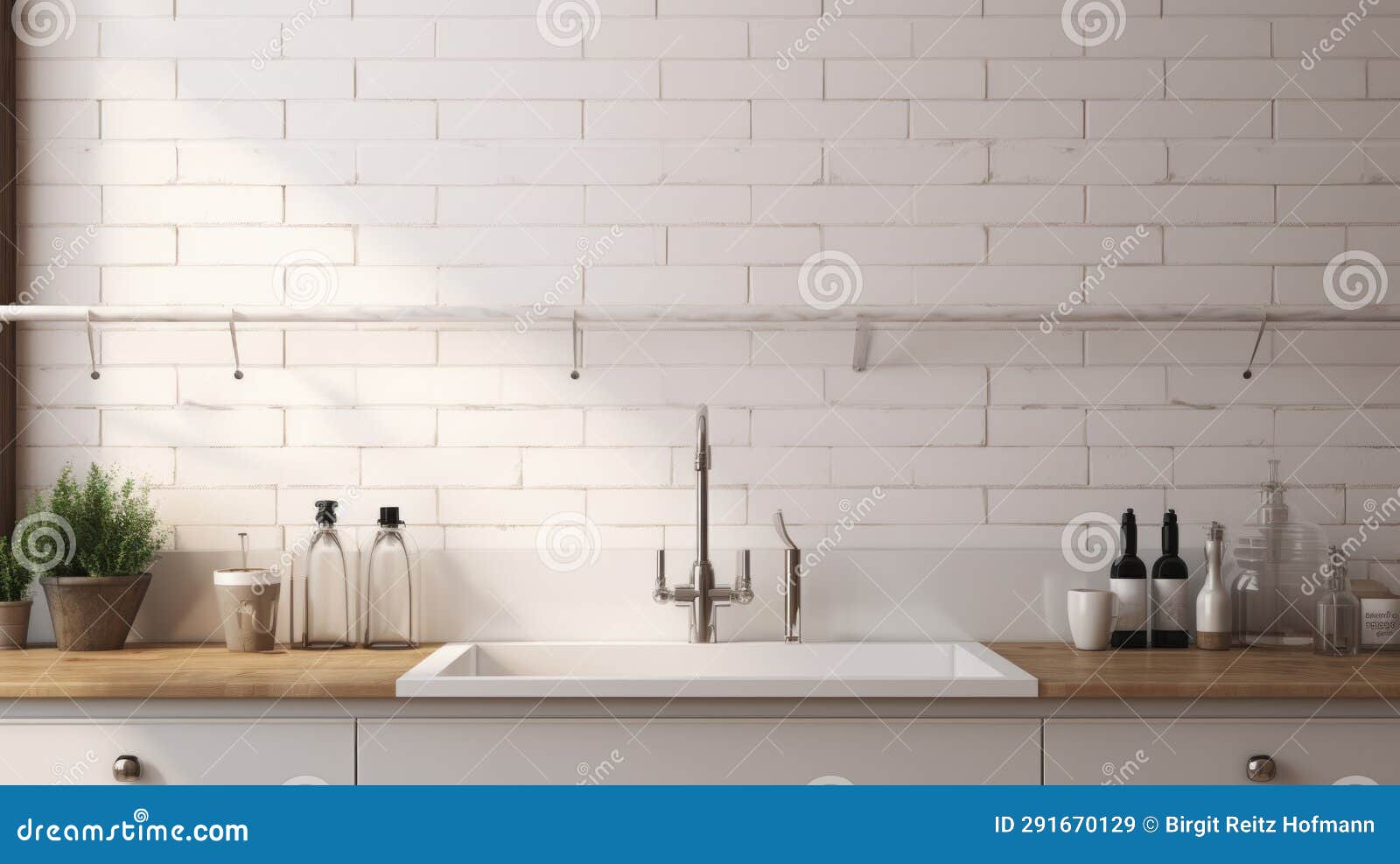 Modern Kitchenette with Water Tap Stock Image - Image of decor, kitchen ...