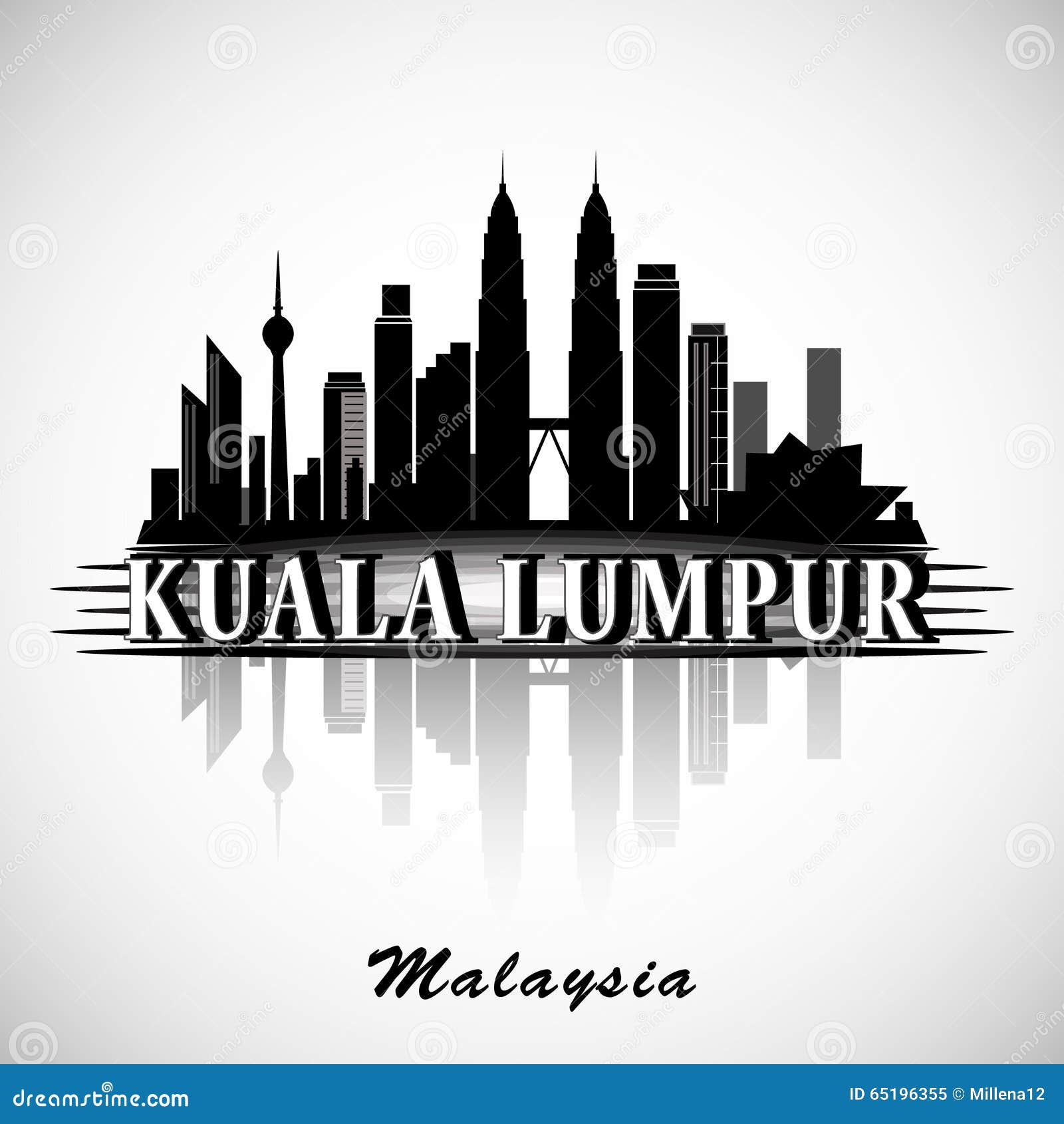 Modern Kuala Lumpur City Skyline Design Stock Vector - Illustration of ...