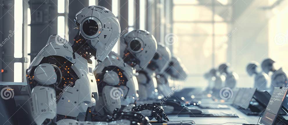 Modern Lab with Cuttingedge Robots Conducting Hightech Work in Advanced ...