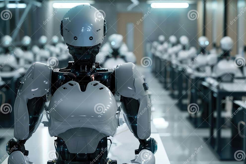 Modern Lab with Cuttingedge Robots Conducting Hightech Work in Advanced Science and Technology ...