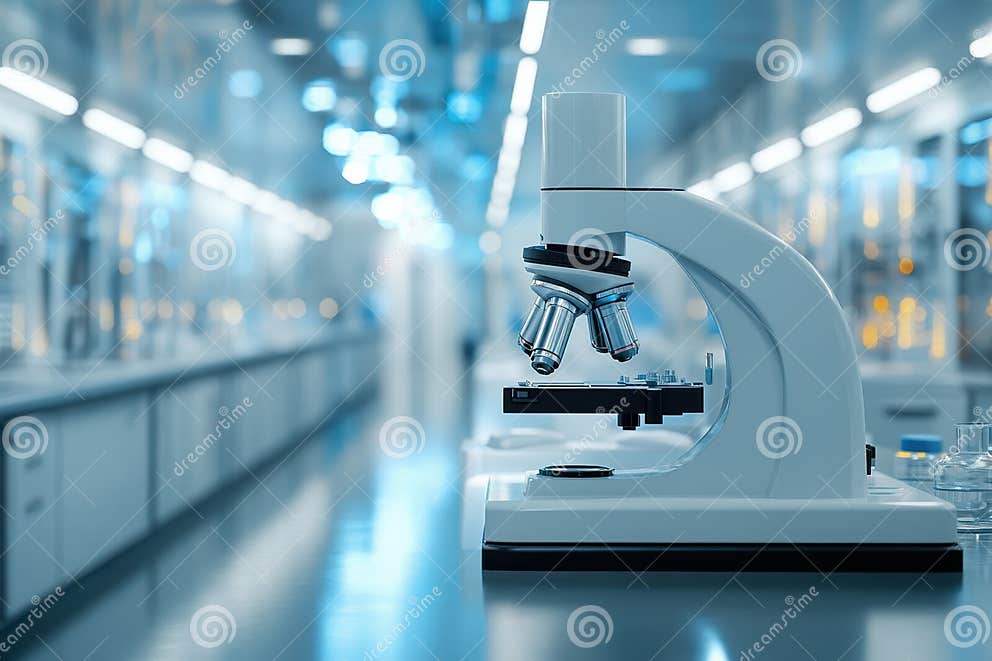 Modern Laboratory Equipped with Advanced Microscope for Scientific Research and Analysis Stock ...