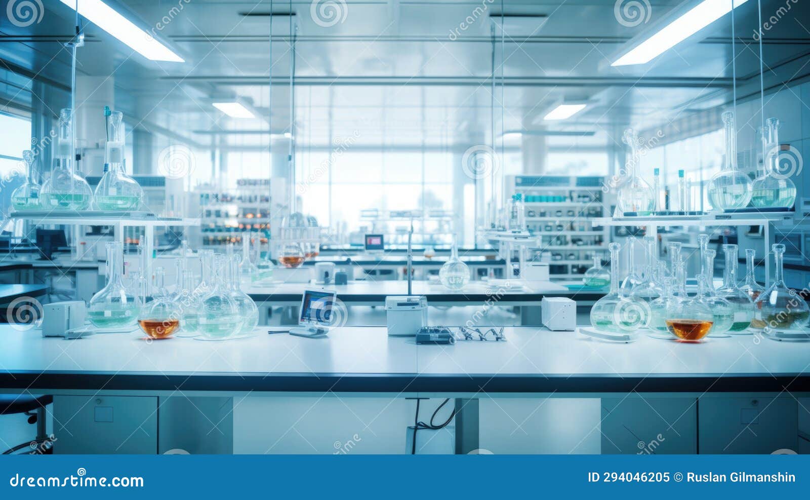 Modern Laboratory. Interior of Modern Research Laboratory Stock Image ...