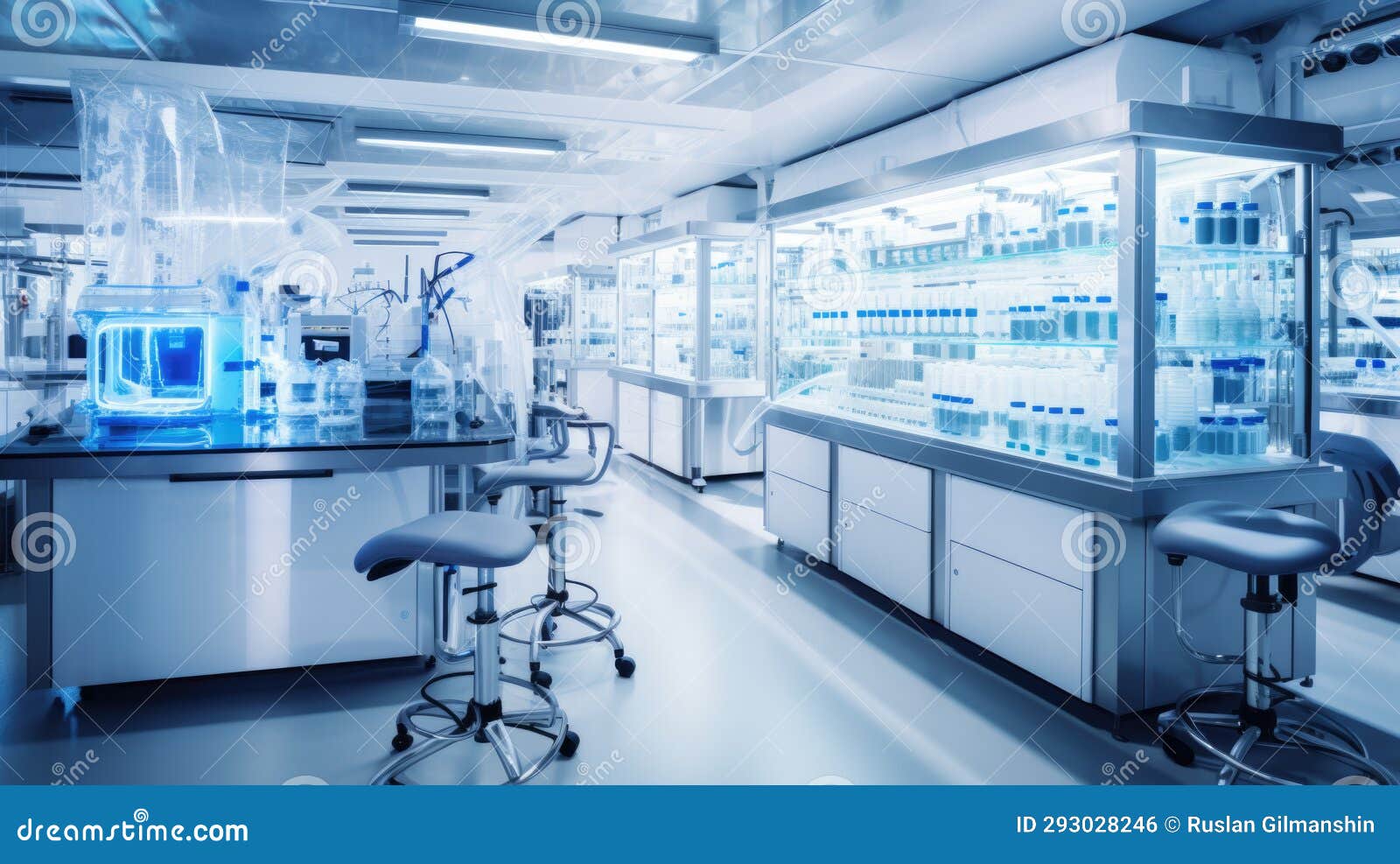 Modern Laboratory. Interior of Modern Research Laboratory Stock Photo ...