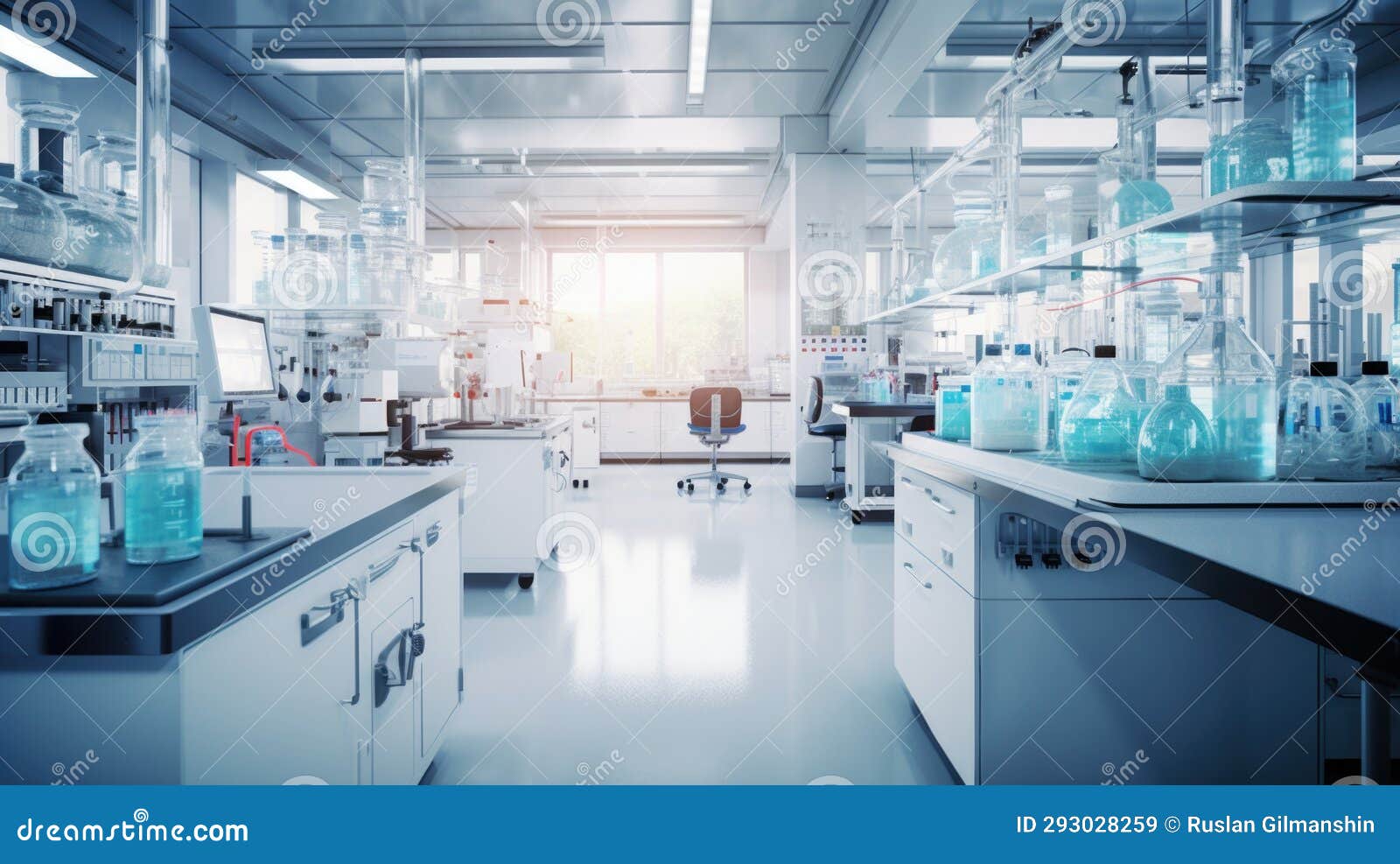 Modern Laboratory. Interior of Modern Research Laboratory Stock Image ...