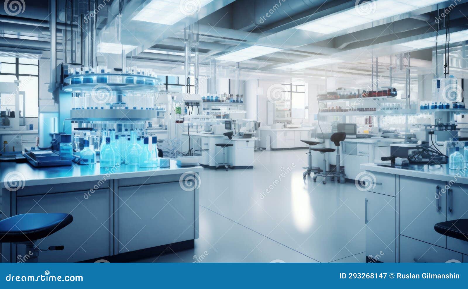 Modern Laboratory. Interior of Modern Research Laboratory Stock ...