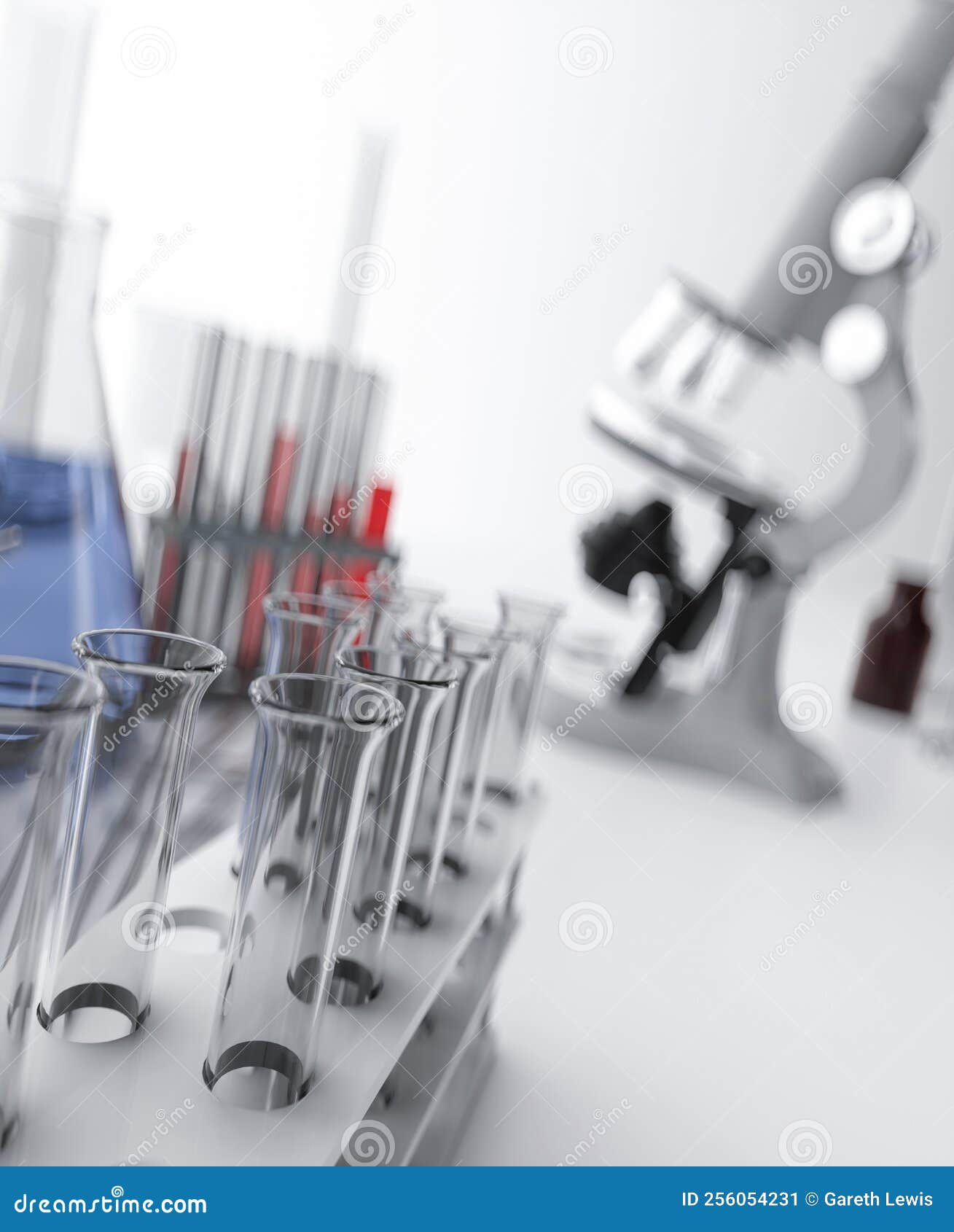 Modern Laboratory with Test Tubes 3d Render Stock Illustration ...