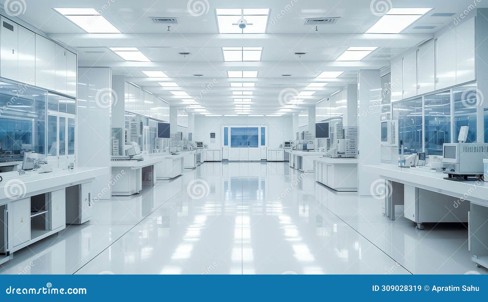Modern Laboratory with White Surfaces and Advanced Equipment. Stock ...