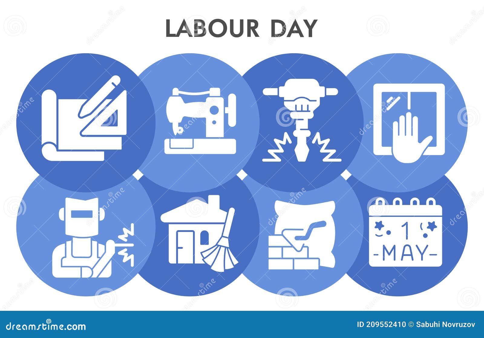 Modern Labour Day Infographic Design Template with Icons. Labor Day ...
