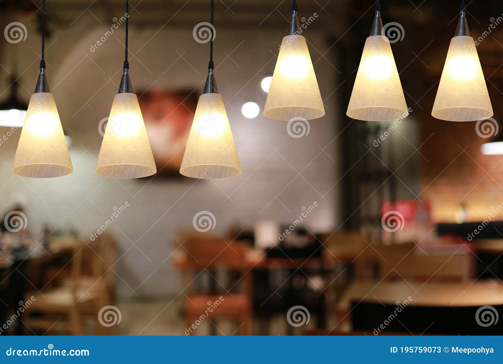 Modern Lamp Hanging from the Ceiling of the Restaurant Stock Image ...