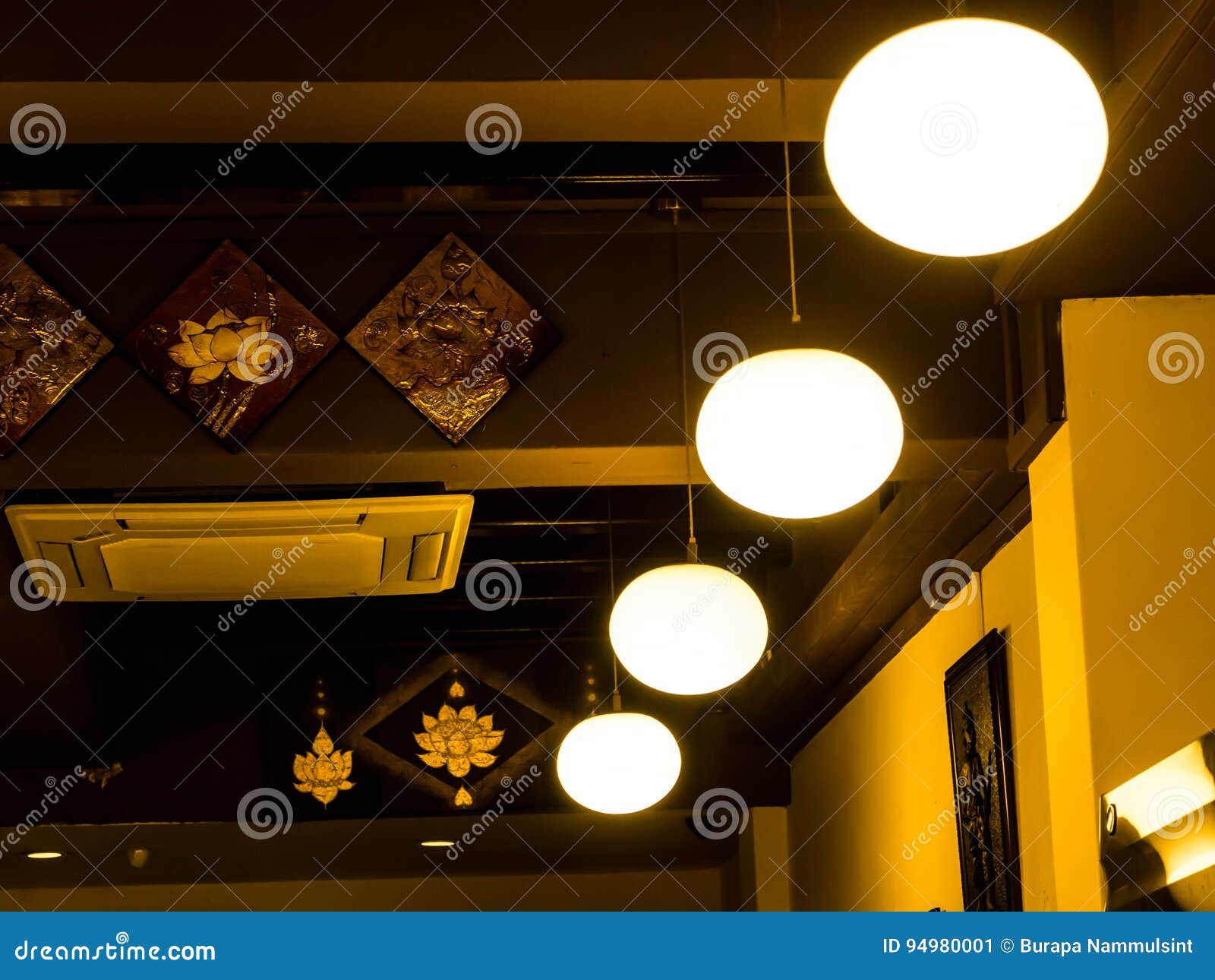 Modern Lamp in Restaurants. Stock Image - Image of city, urban: 94980001