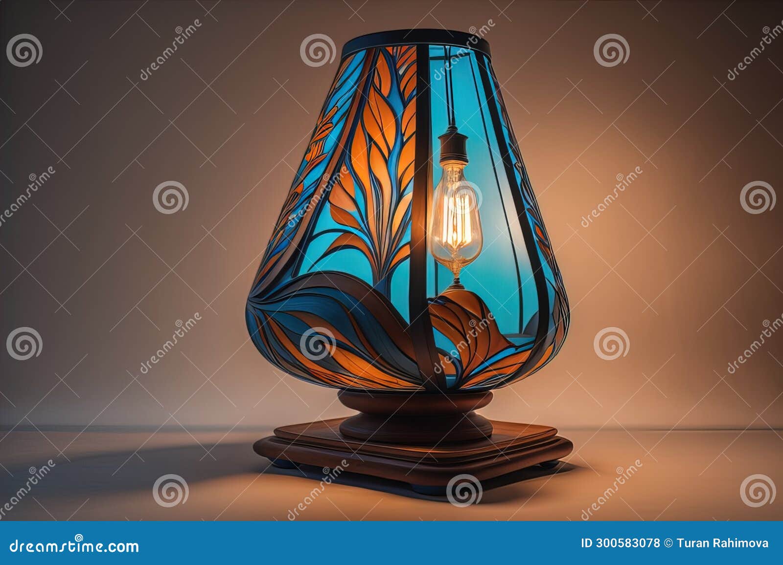 A Modern Lamp on a Solid Color Background. Ai Generative Stock ...