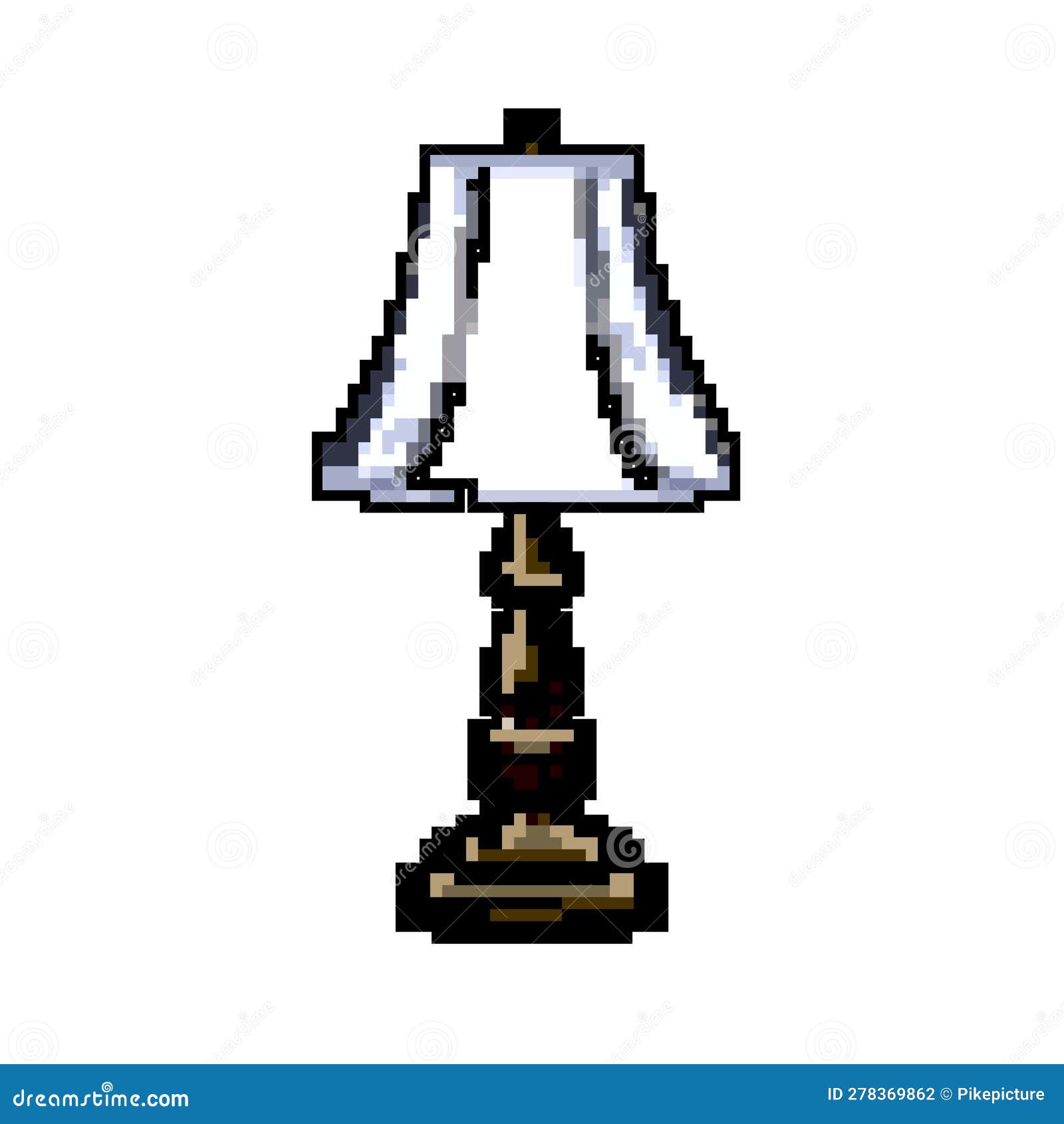 Modern Lamp Table Game Pixel Art Vector Illustration Stock Vector ...