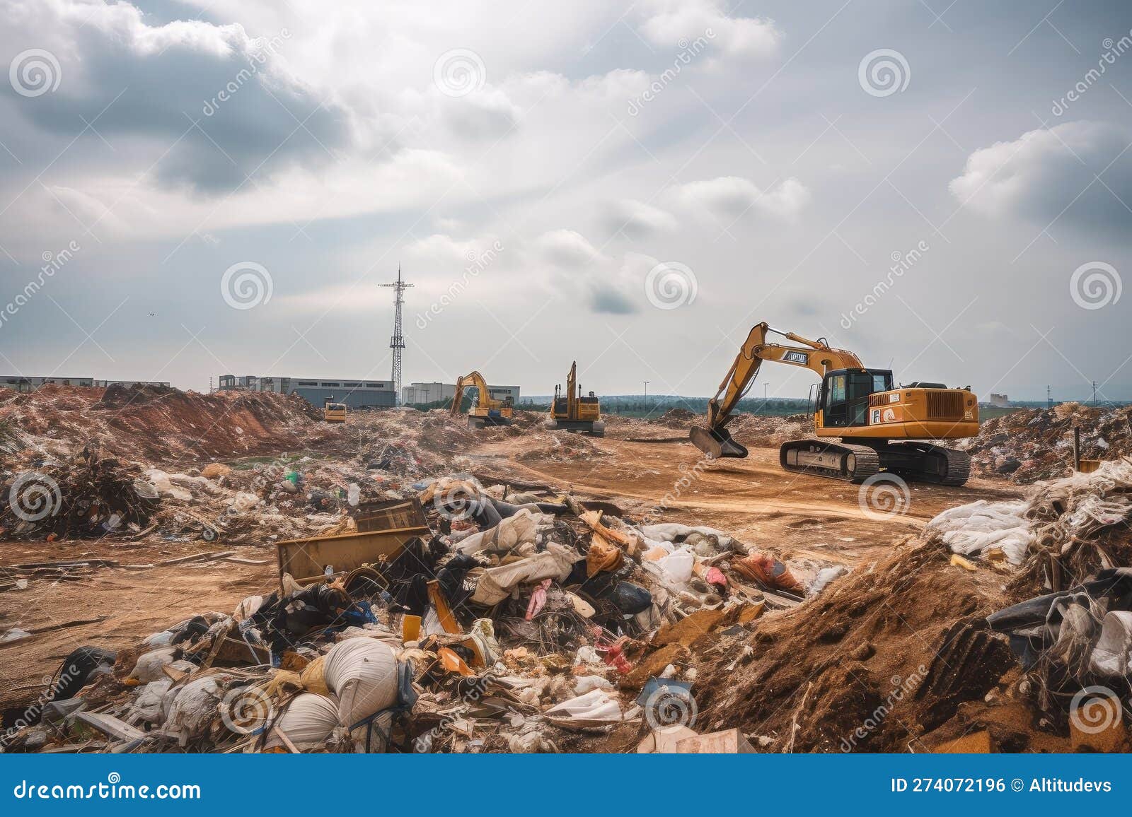 A Modern Landfill With Segregated Waste Disposal Zones. Royalty-Free ...