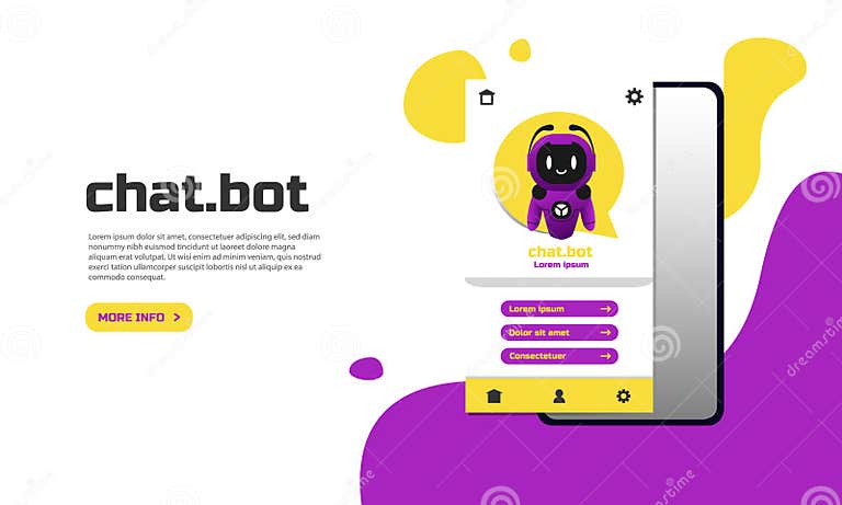 Modern Landing Page Template of Chatbot Background Stock Vector ...