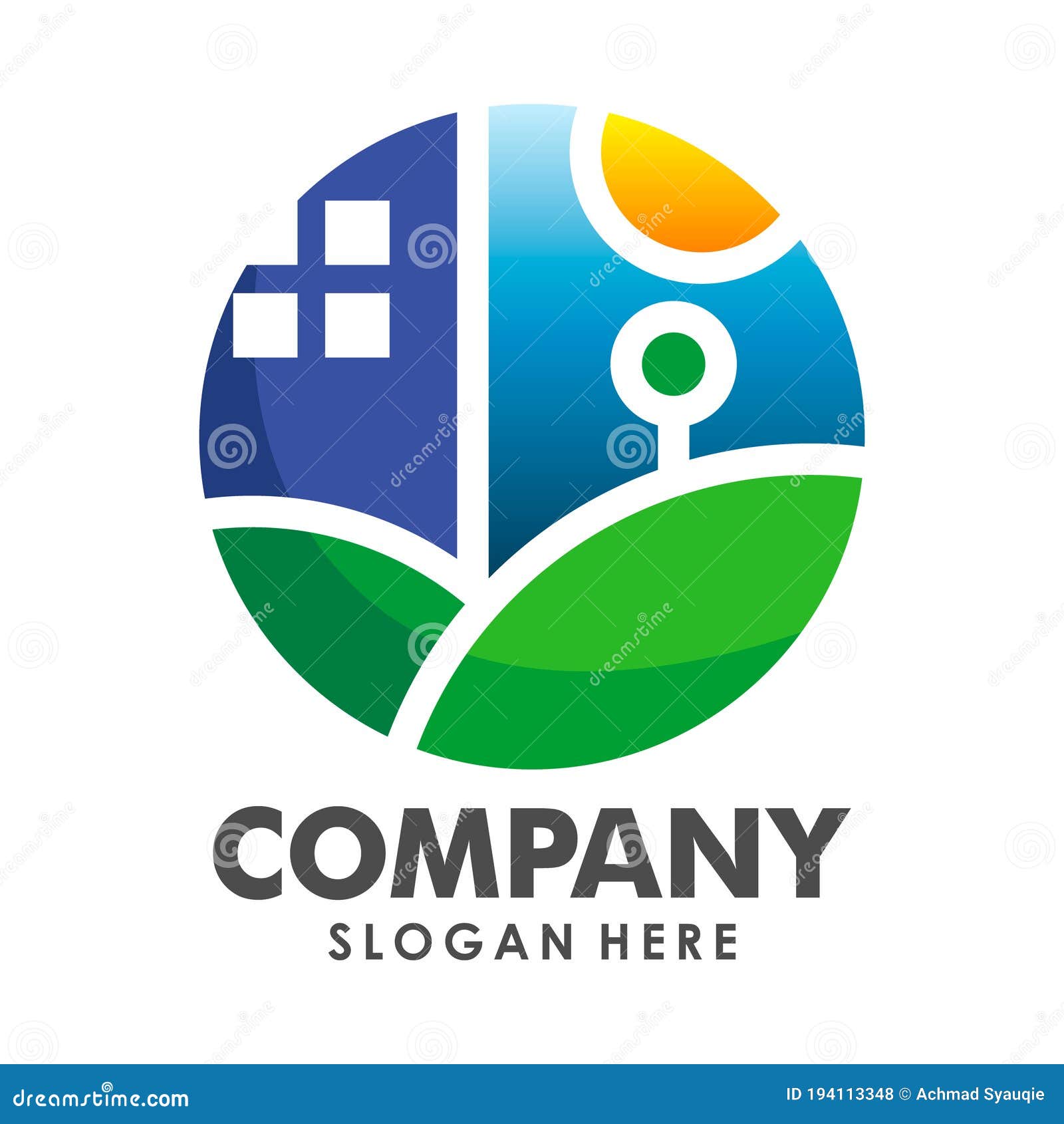 Modern Landscape Creative Logo Concept Stock Vector - Illustration of ...