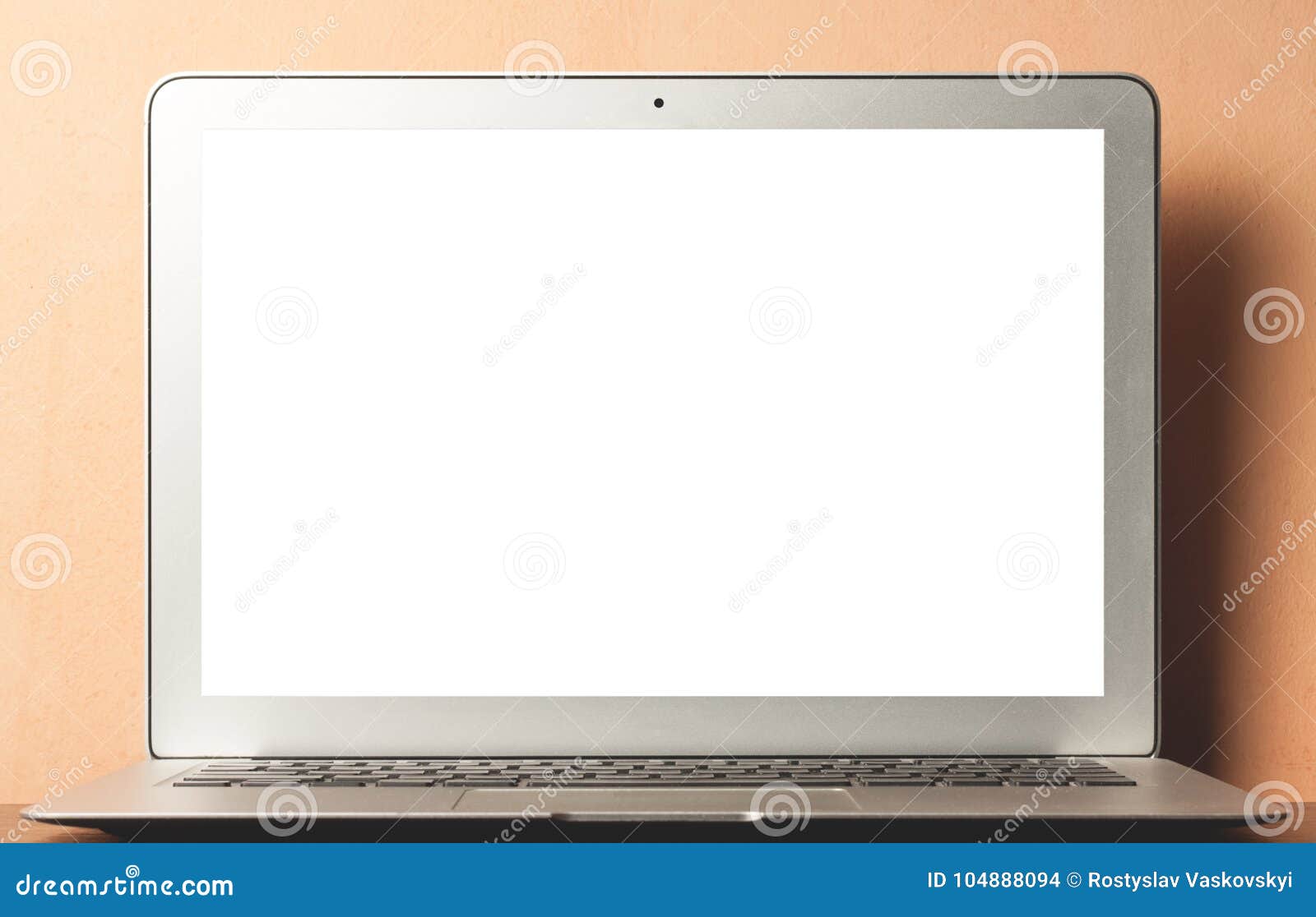 Modern Laptop with Blank Screen. Stock Photo - Image of home, blank ...