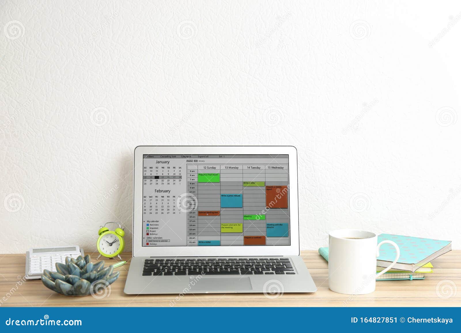 Modern Laptop with Calendar App Stock Image - Image of modern, event ...