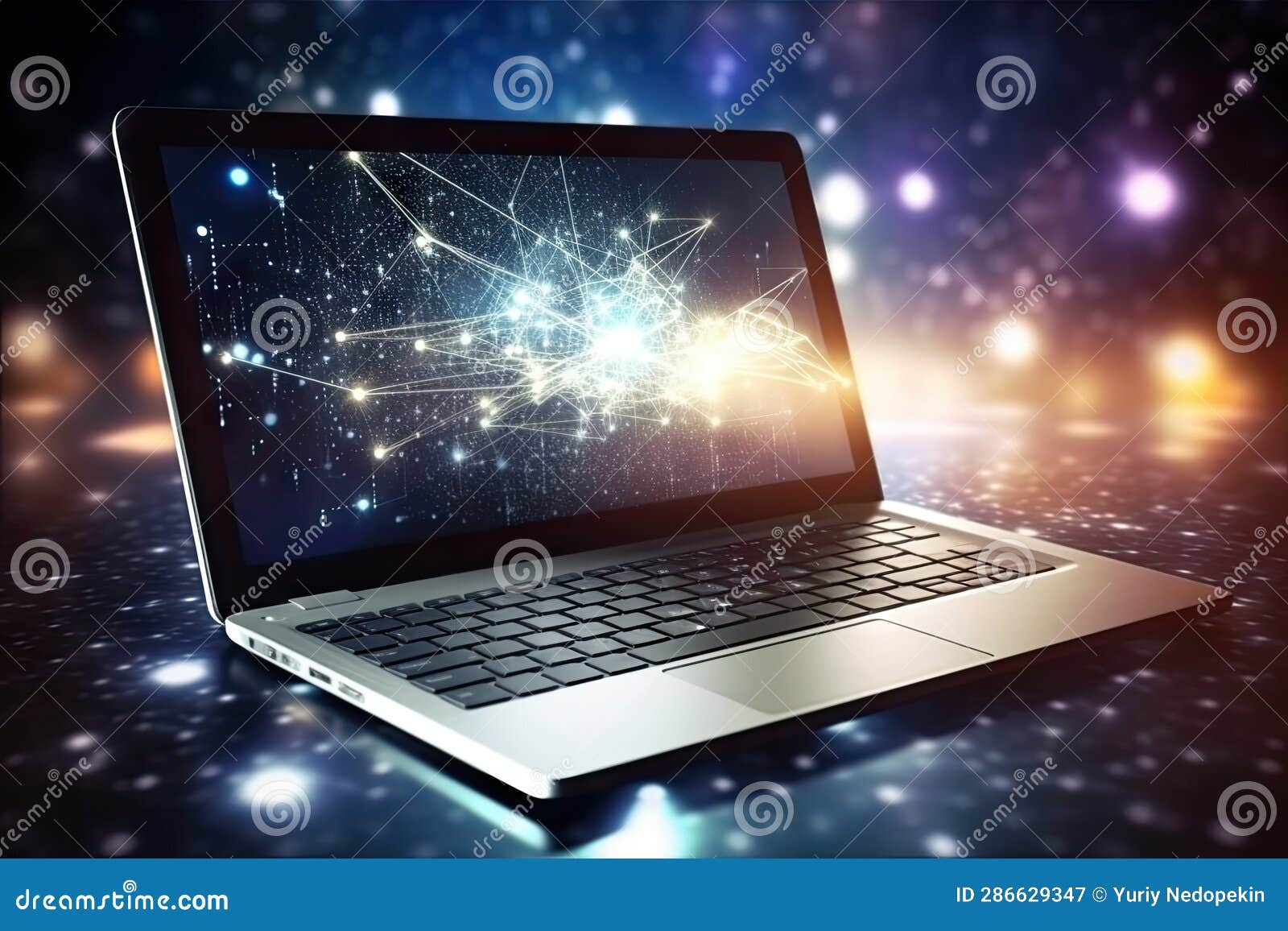 Modern Laptop Caught in the Swirling Vortex of Data Nanotechnology and ...