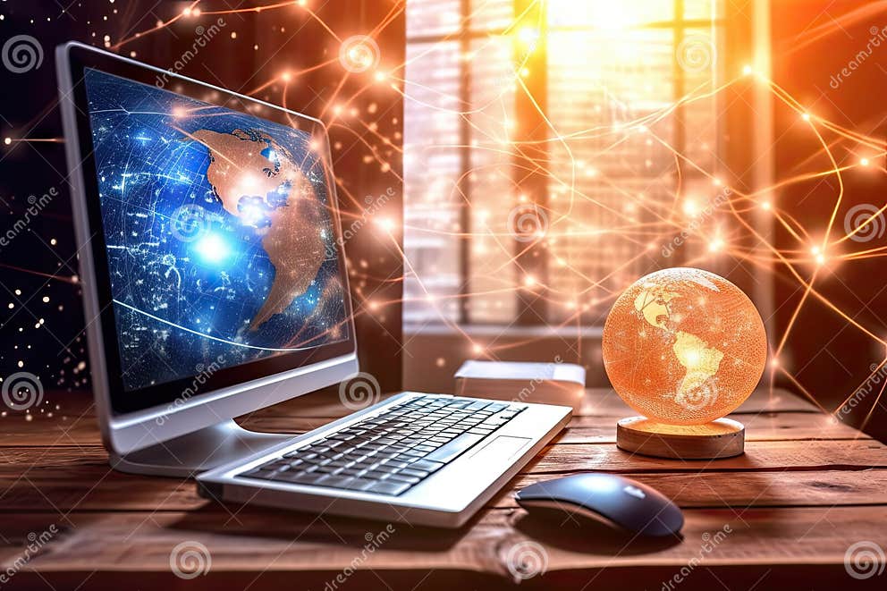 Modern Laptop Caught in the Swirling Vortex of Data Nanotechnology and ...