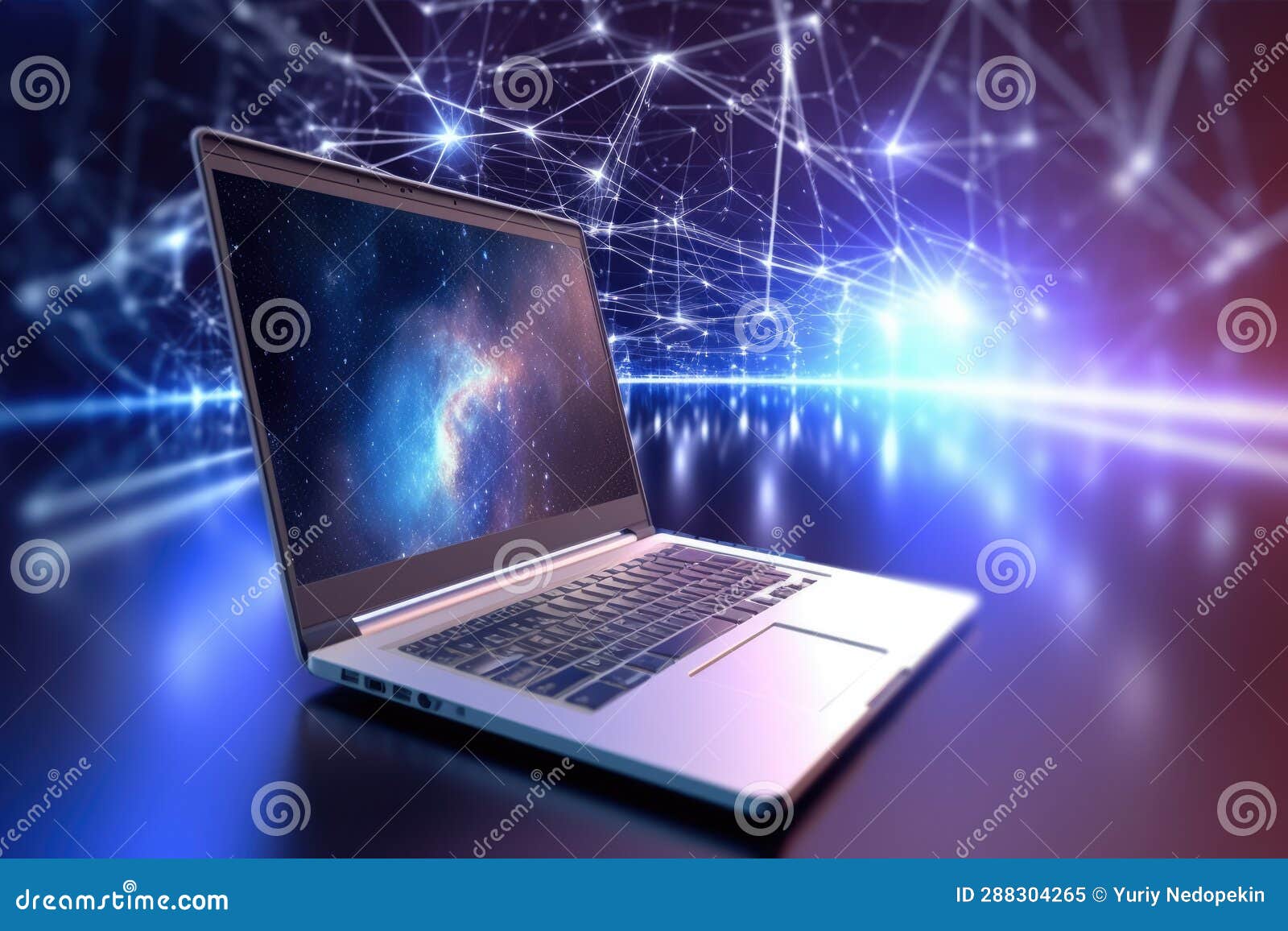 Modern Laptop Caught in the Swirling Vortex of Data Nanotechnology and ...