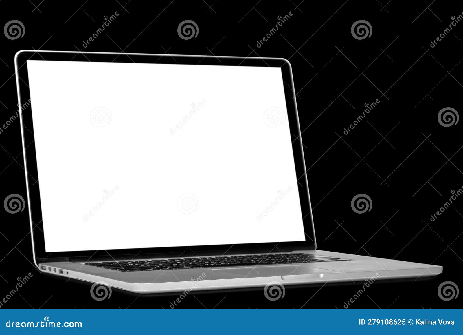 A Modern Laptop Computer on Black Background Stock Image - Image of ...