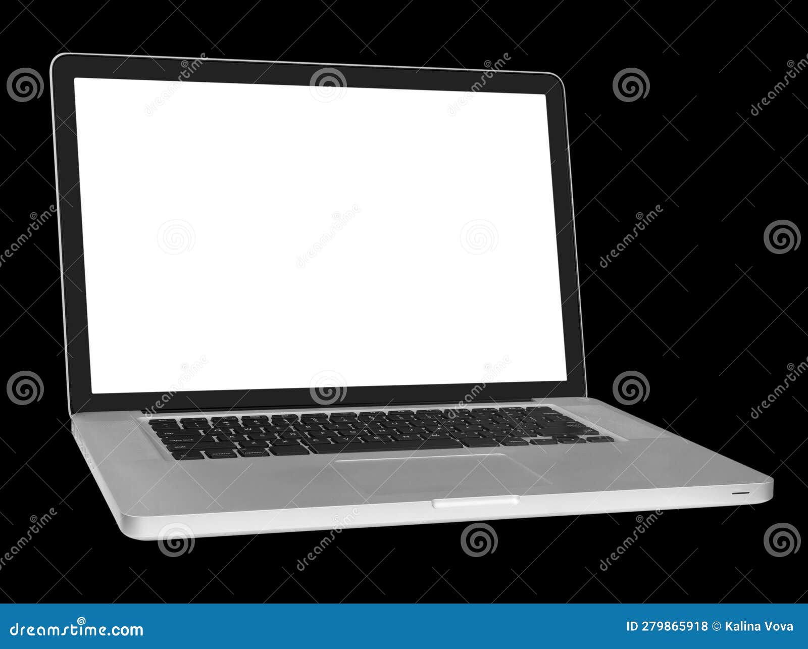 A Modern Laptop Computer on Black Background Stock Photo - Image of ...