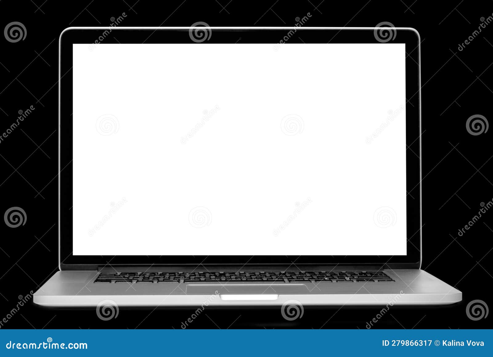 A Modern Laptop Computer on Black Background Stock Image - Image of ...