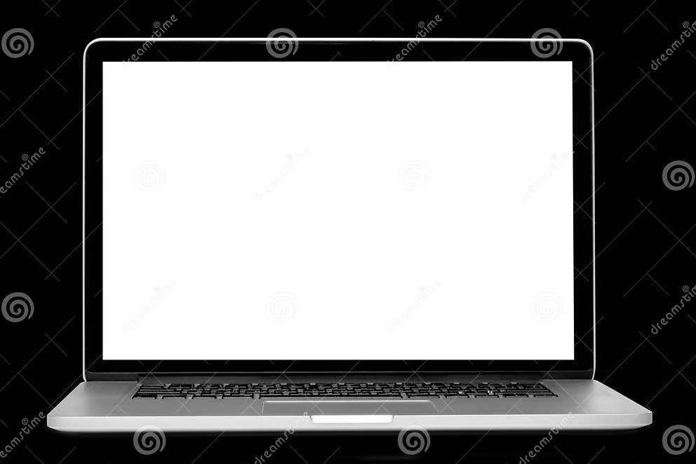 A Modern Laptop Computer on Black Background Stock Image - Image of ...