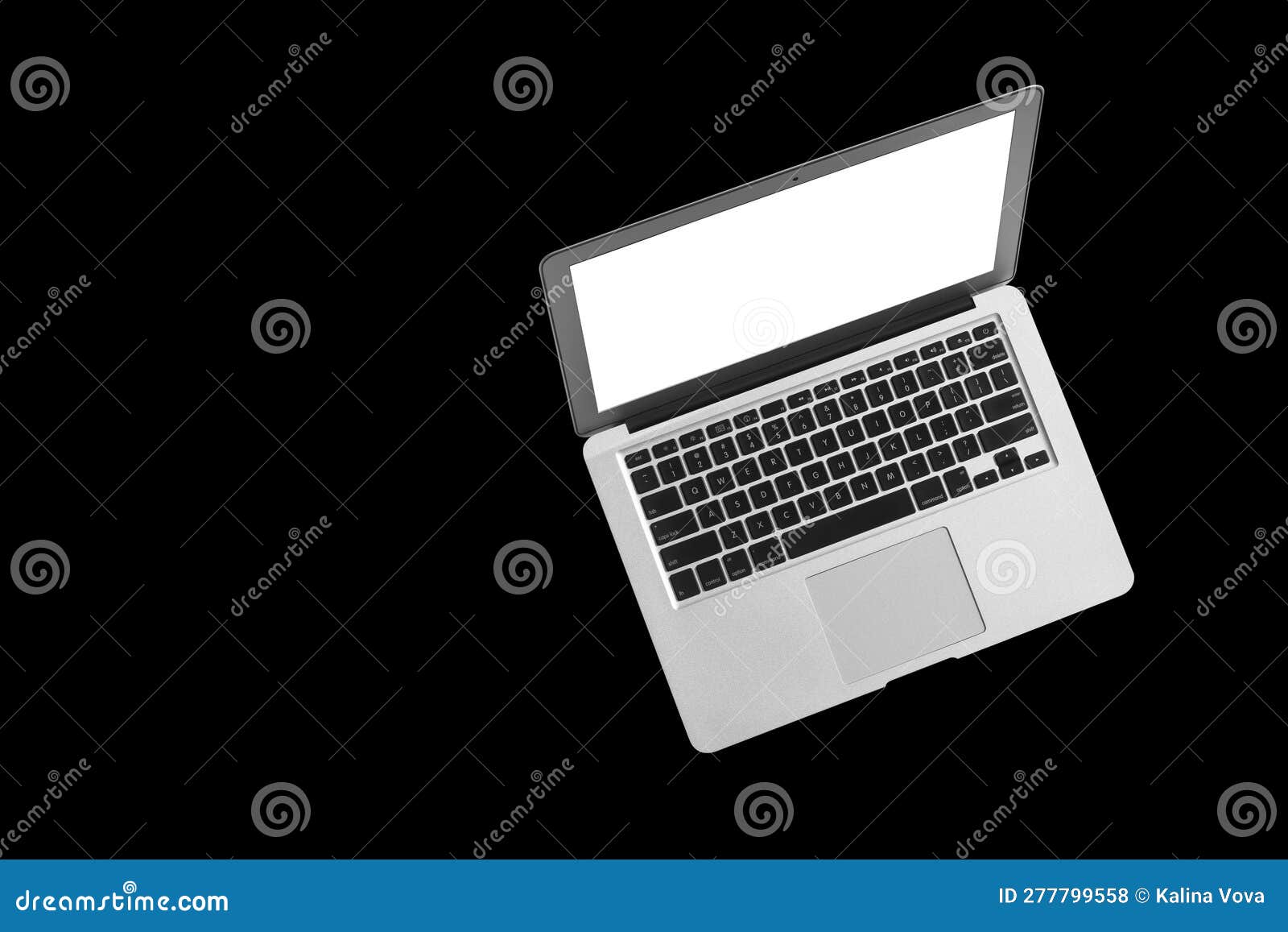 A Modern Laptop Computer on Black Background Stock Photo - Image of ...