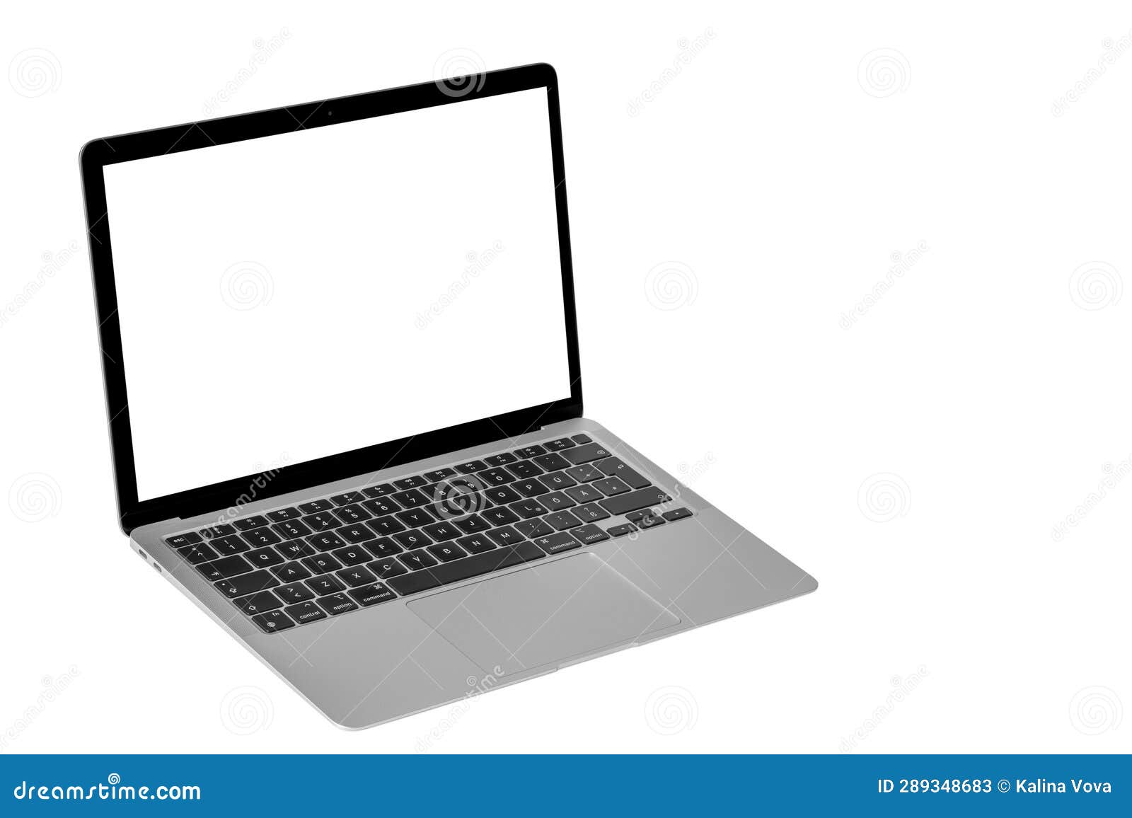 A Modern Laptop Computer with Hard Shadow Stock Image - Image of ...