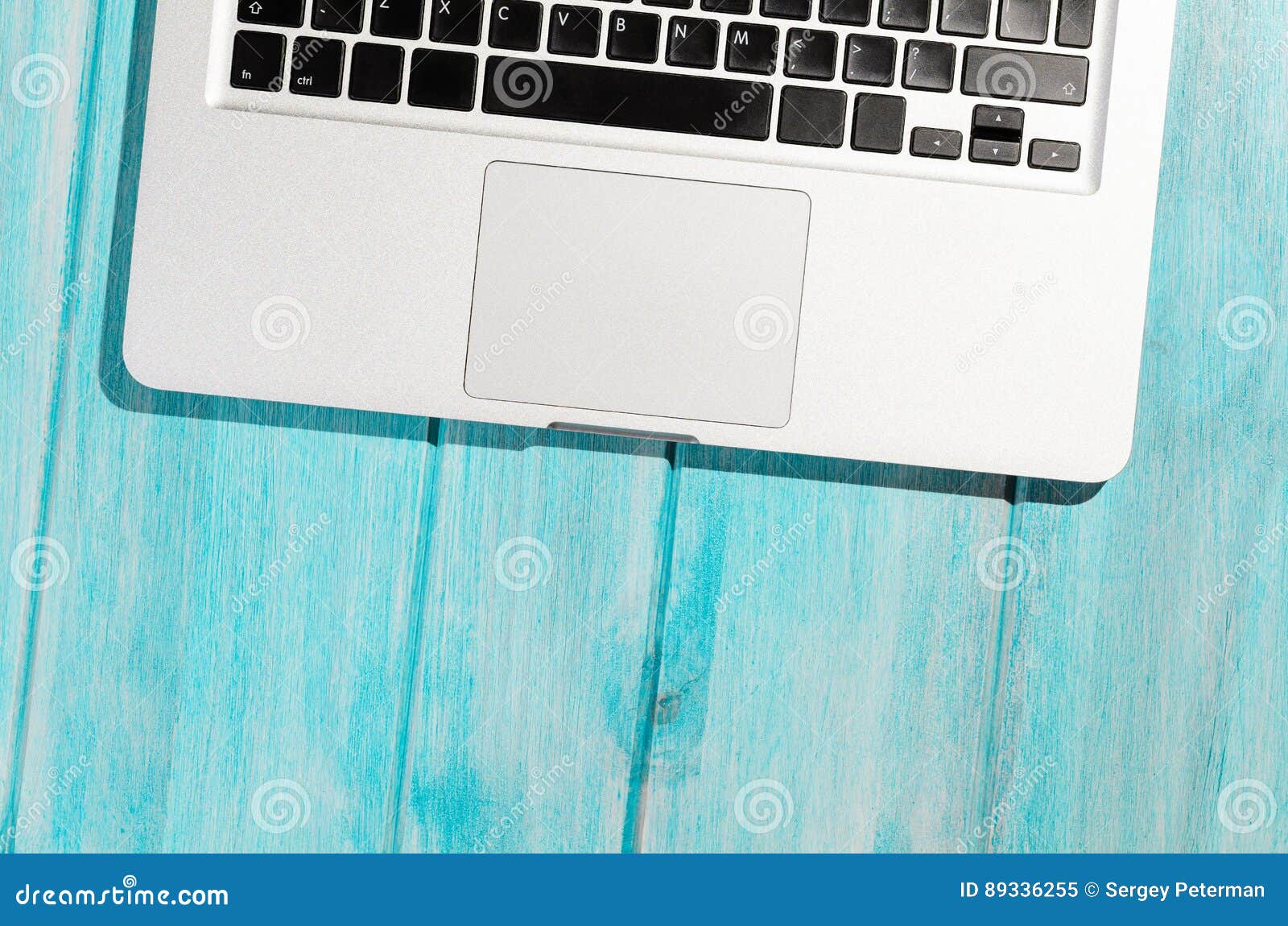 Modern Laptop Computer, Top View Stock Image - Image of gray, blank ...