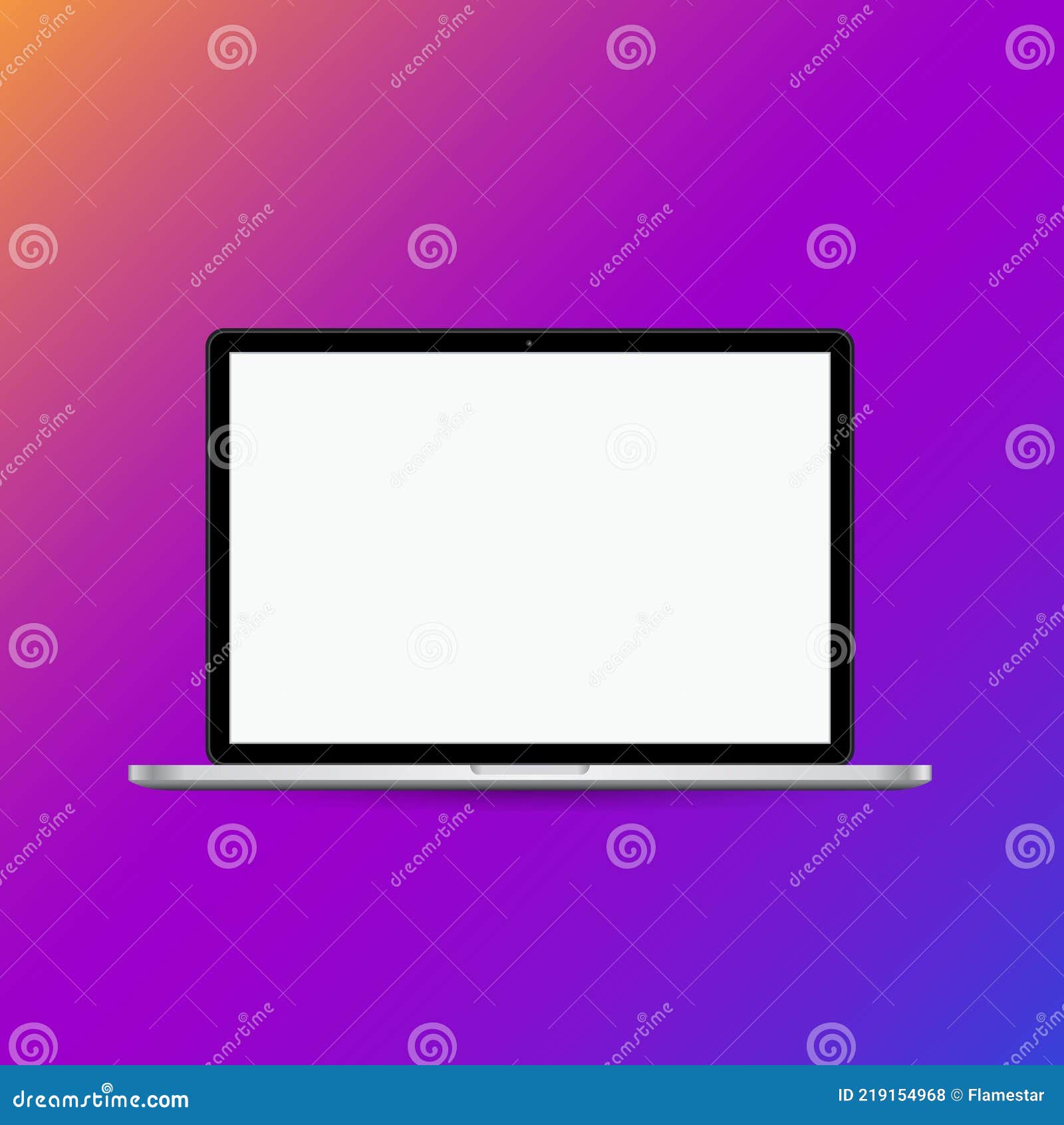 Modern Laptop Computer Vector Mockup Isolated on Background. Stock ...