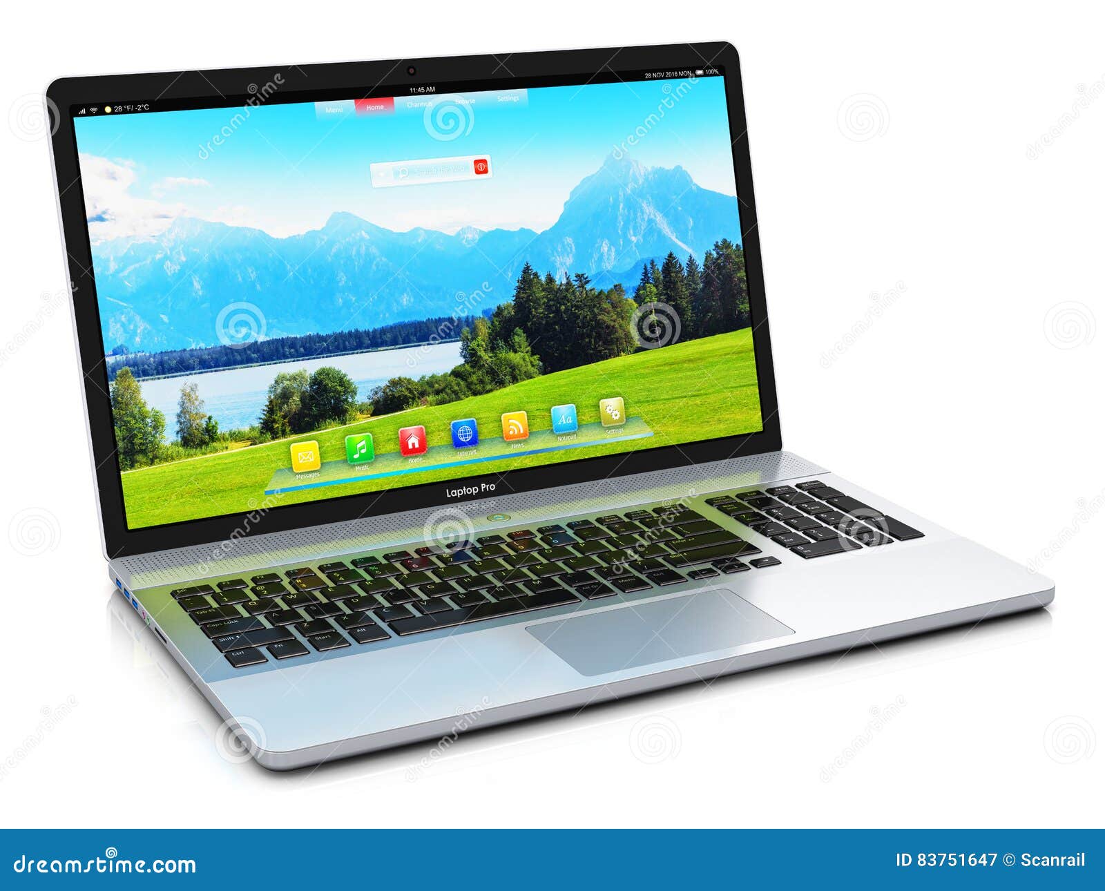 Modern laptop stock illustration. Illustration of computer - 83751647