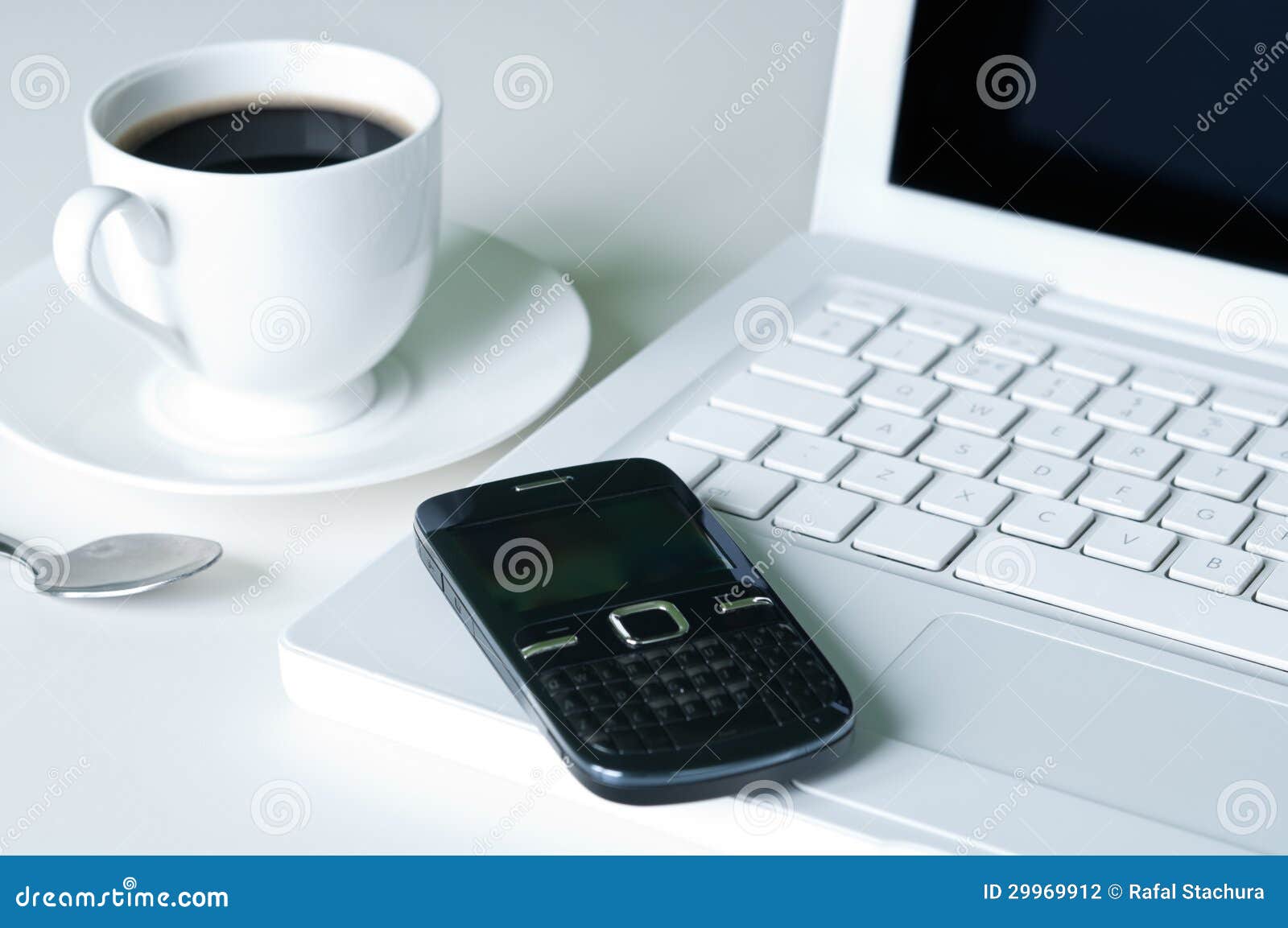 Laptop and Coffee Cup stock photo. Image of narrow, mobile - 29969912