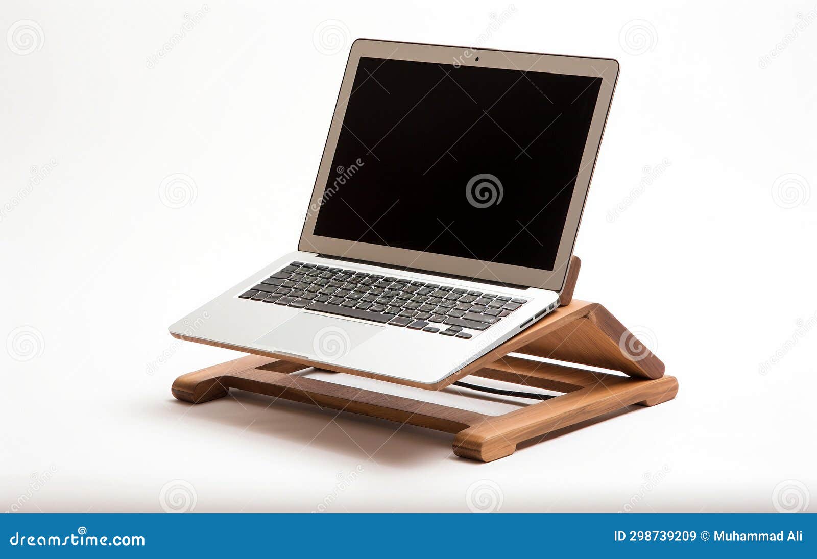 Modern Laptop Riser on White Background Stock Image - Image of shoot ...