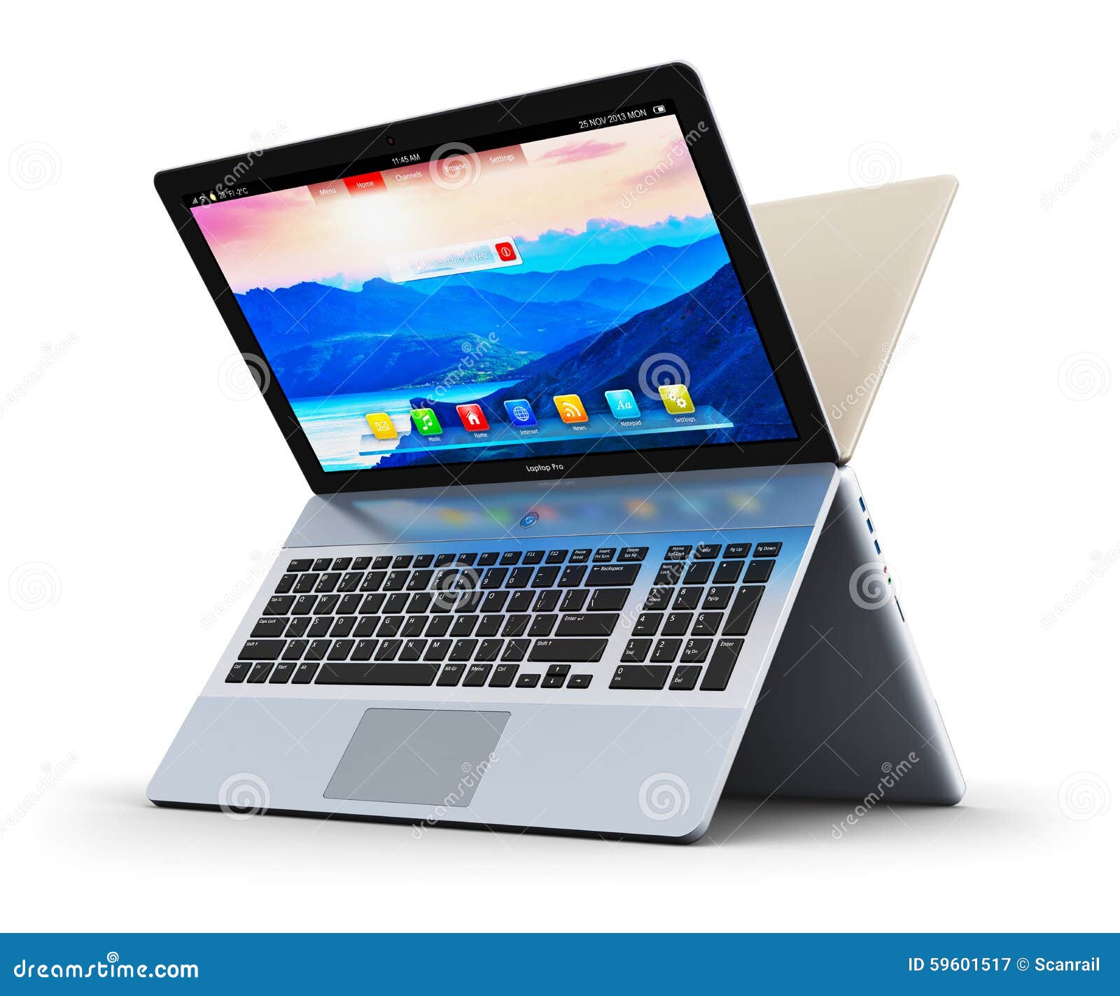 Modern laptops stock illustration. Illustration of interface - 59601517