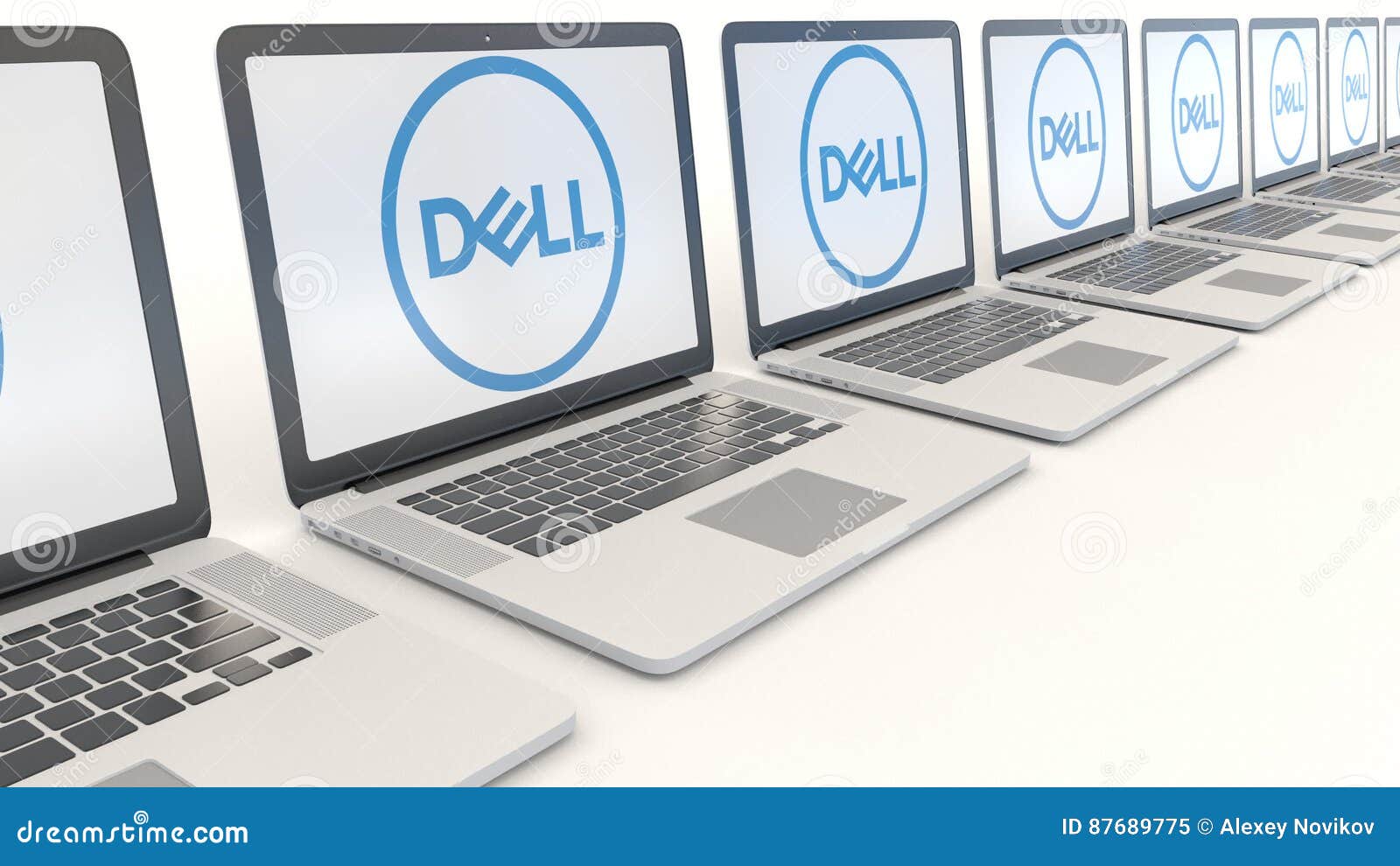 Modern Laptops with Dell Inc. Logo. Computer Technology Conceptual ...