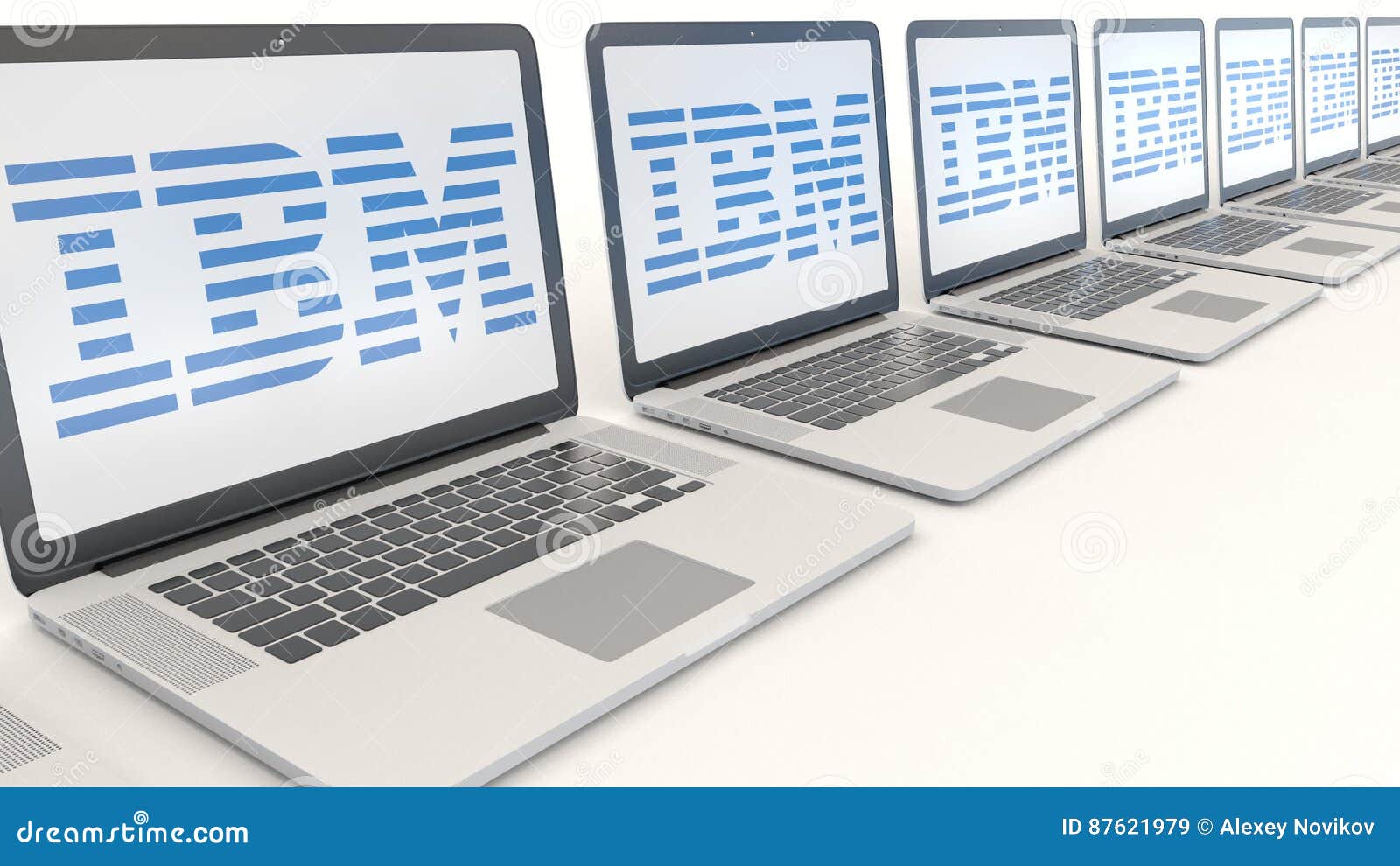 Modern Laptops with IBM Logo. Computer Technology Conceptual Editorial ...