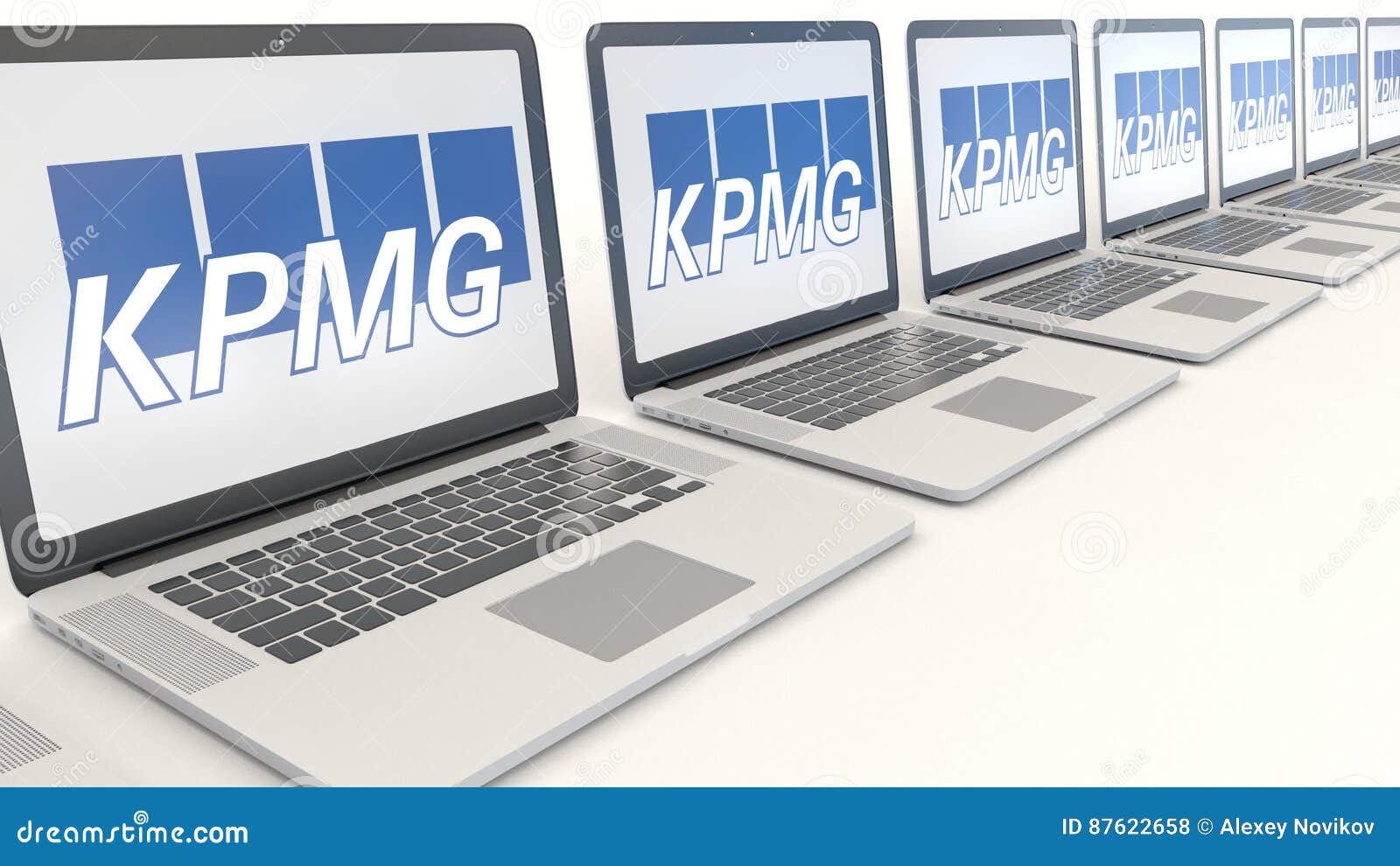 Modern Laptops with KPMG Logo. Computer Technology Conceptual Editorial ...