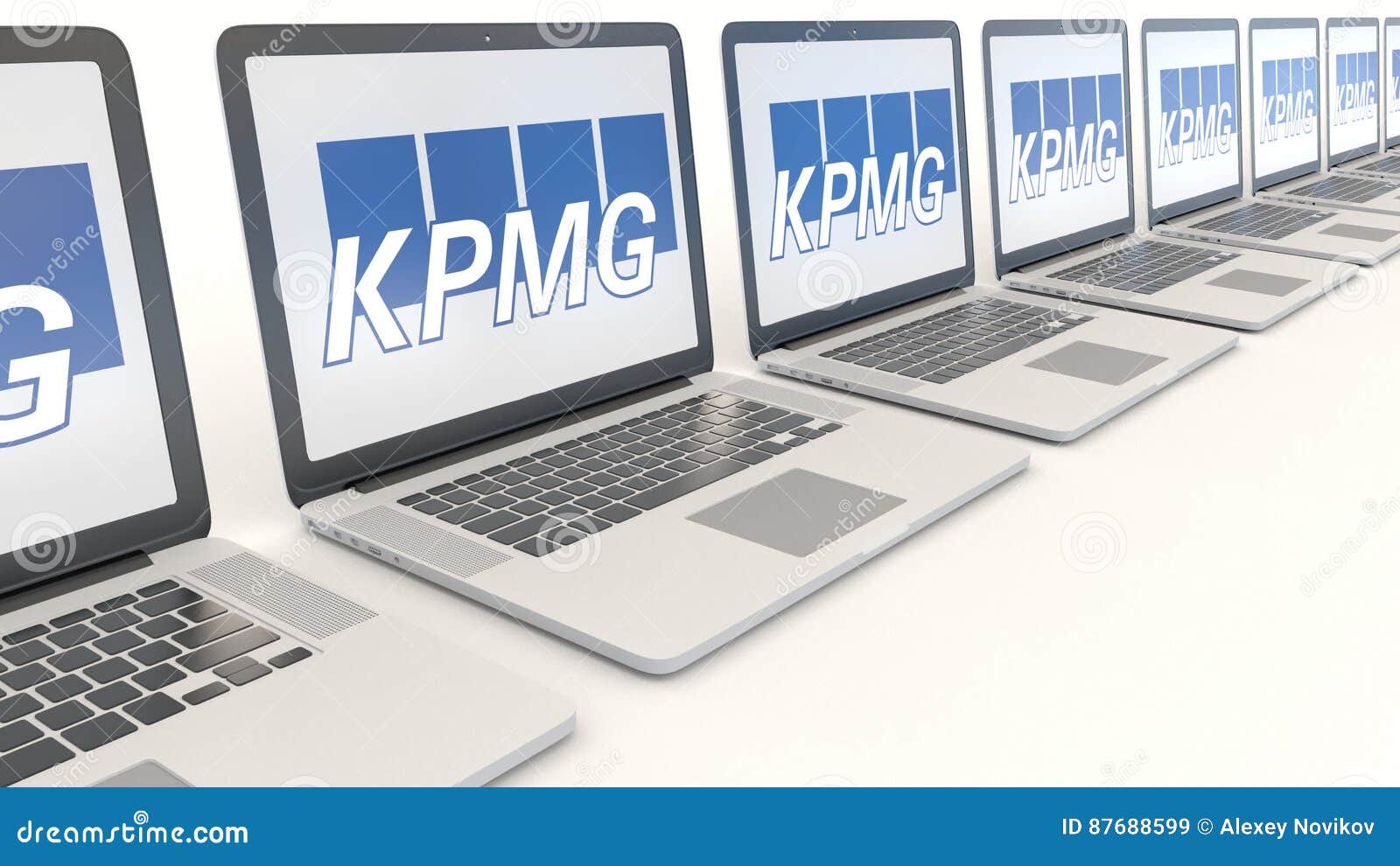 Modern Laptops with KPMG Logo. Computer Technology Conceptual Editorial ...