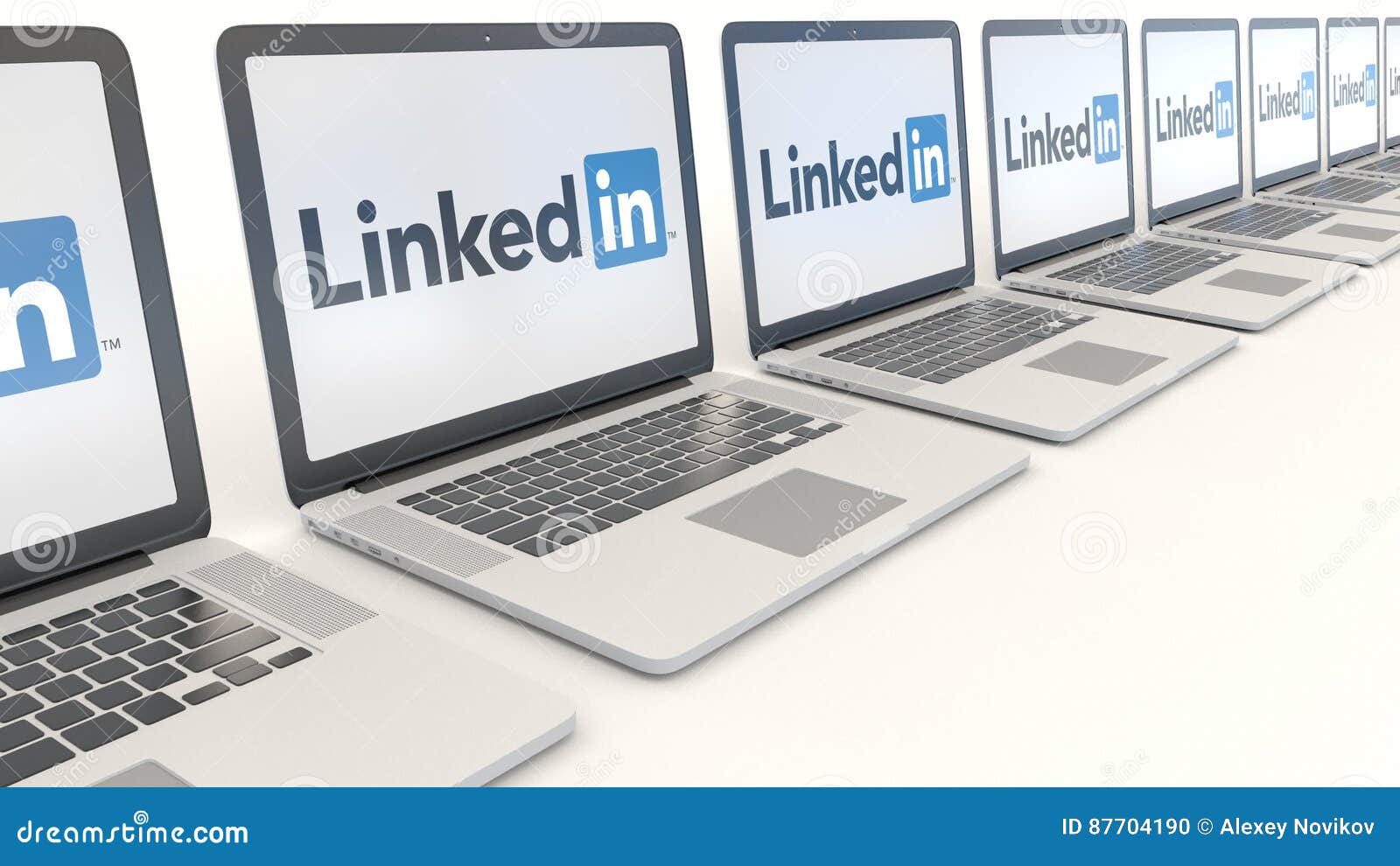 Modern Laptops with LinkedIn Logo. Computer Technology Conceptual ...