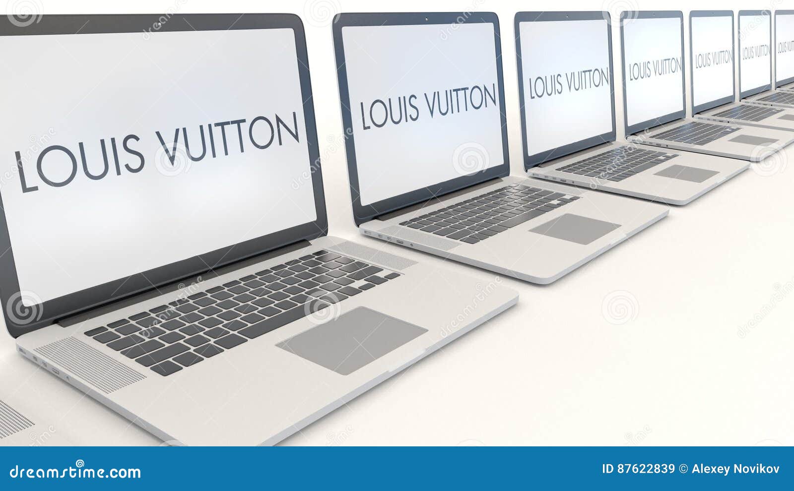 Modern Laptops with Louis Vuitton Logo. Computer Technology Conceptual ...