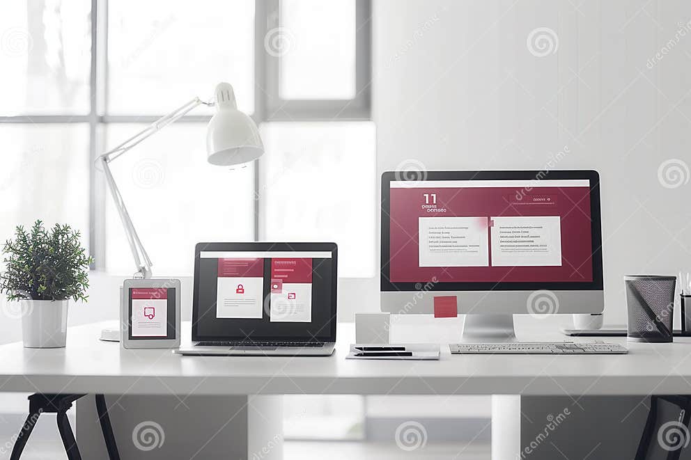 Modern Laptops and Tablets with Vibrant Apps and Work Processes ...