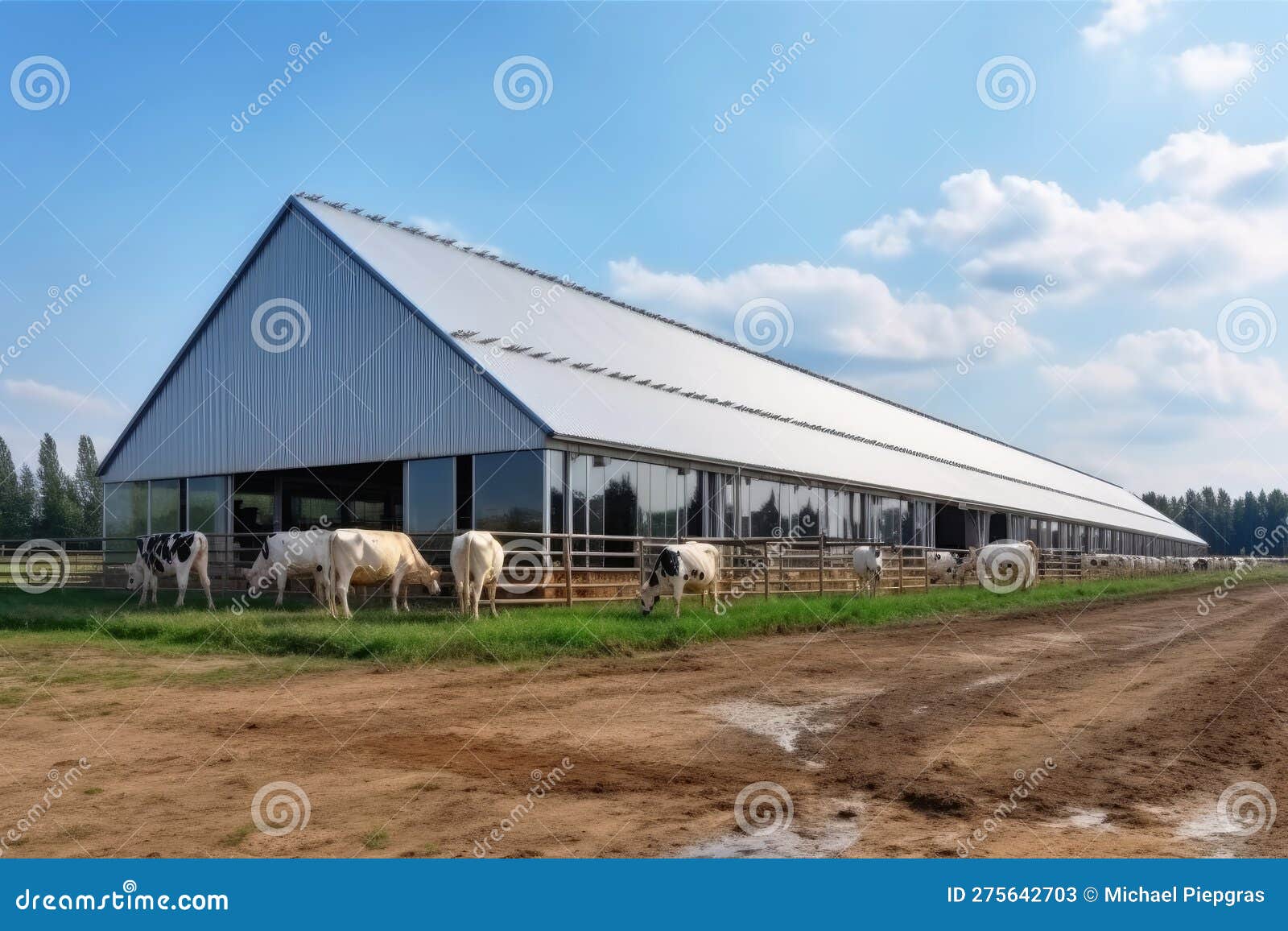 A Modern Large Barn for Cows for Milk Production Created with ...
