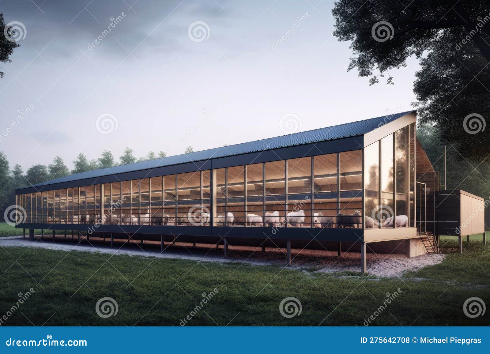 A Modern Large Barn for Pigs Created with Generative AI Technology ...